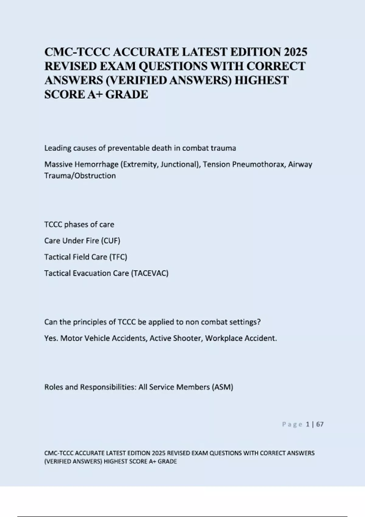 CMC-TCCC 2025/2026 – Combat Medical Care Tactical Combat Casualty Care ...