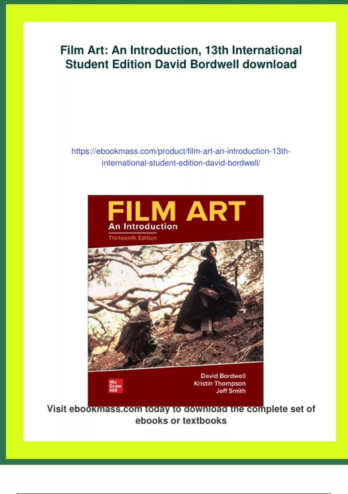 Summary Film Art: An Introduction, 13th International Student Edition David Bordwell - Instant ...
