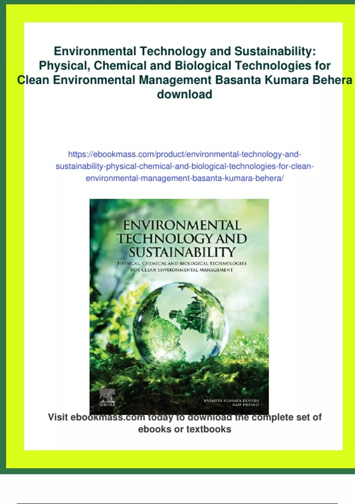 Summary Environmental Technology and Sustainability: Physical, Chemical ...