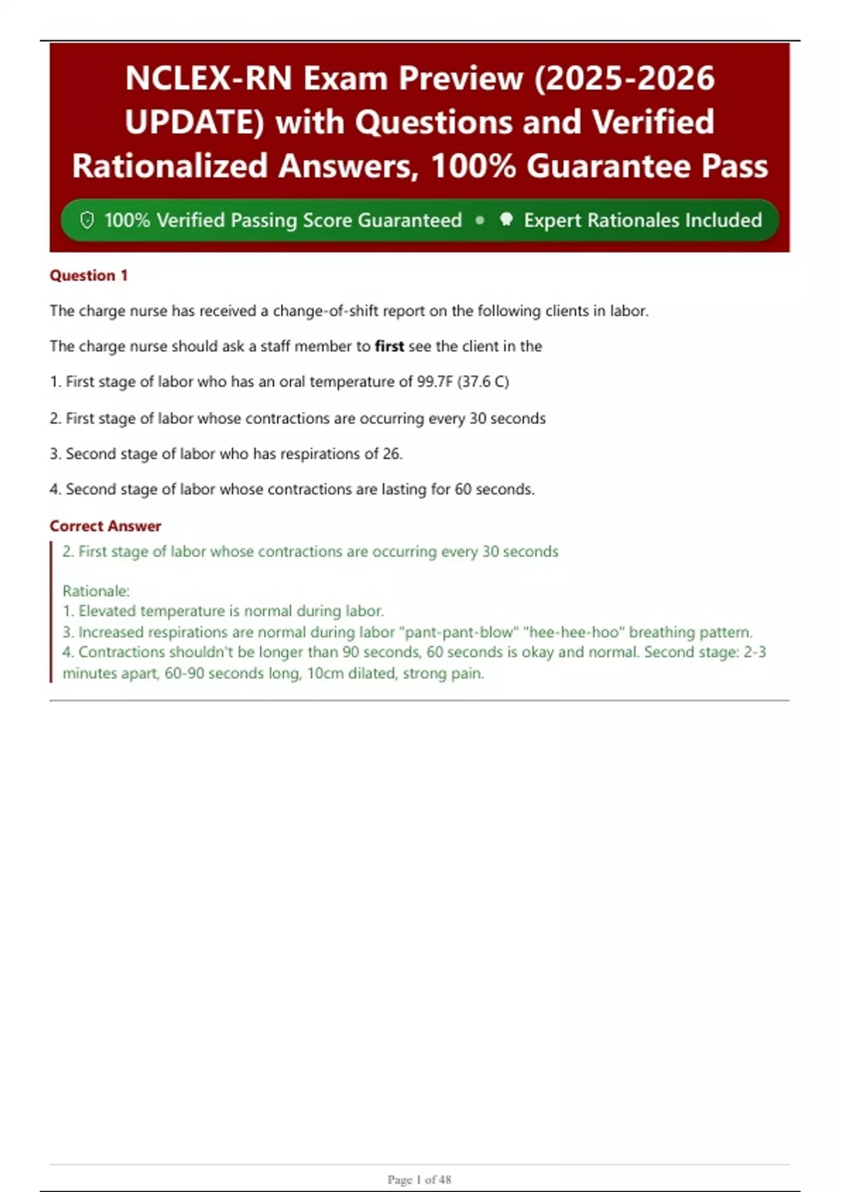 NCLEX-RN Exam Preview ( UPDATE) with Questions and Verified ...