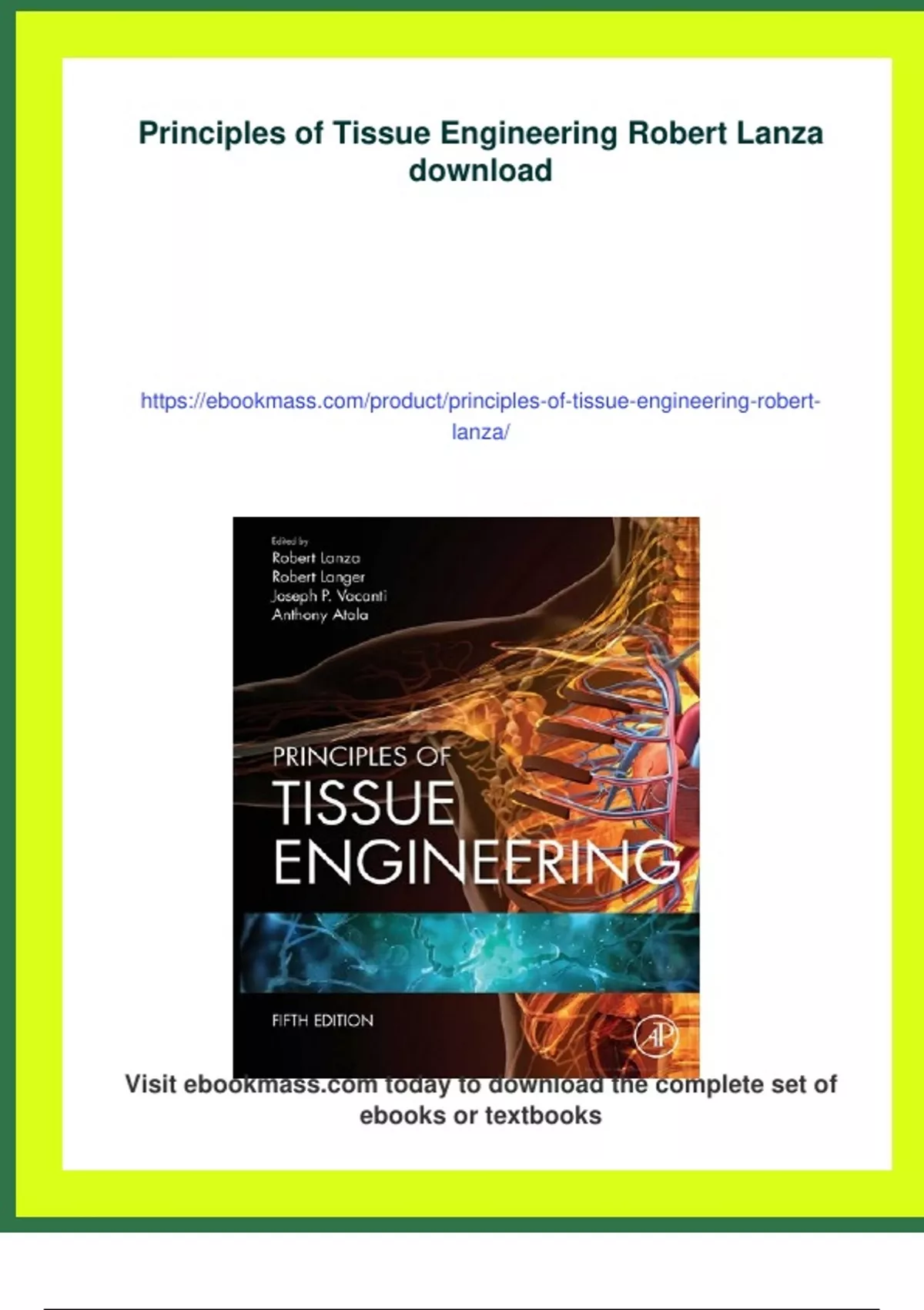 Summary Principles of Tissue Engineering Robert Lanza - Digital ...