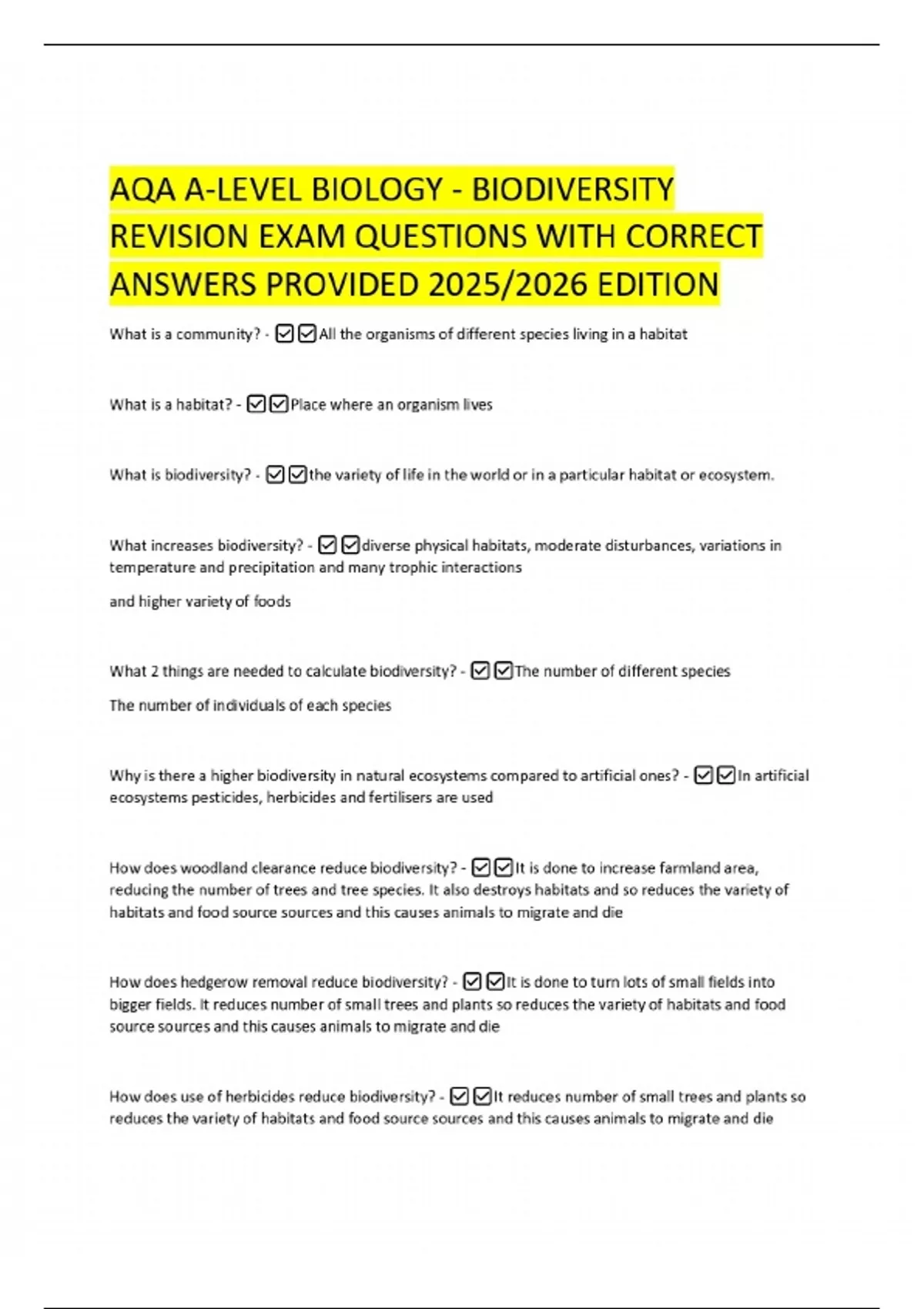AQA A LEVEL CHEMISTRY EXAM QUESTIONS WITH CORRECT ANSWERS PROVIDED 2025 ...