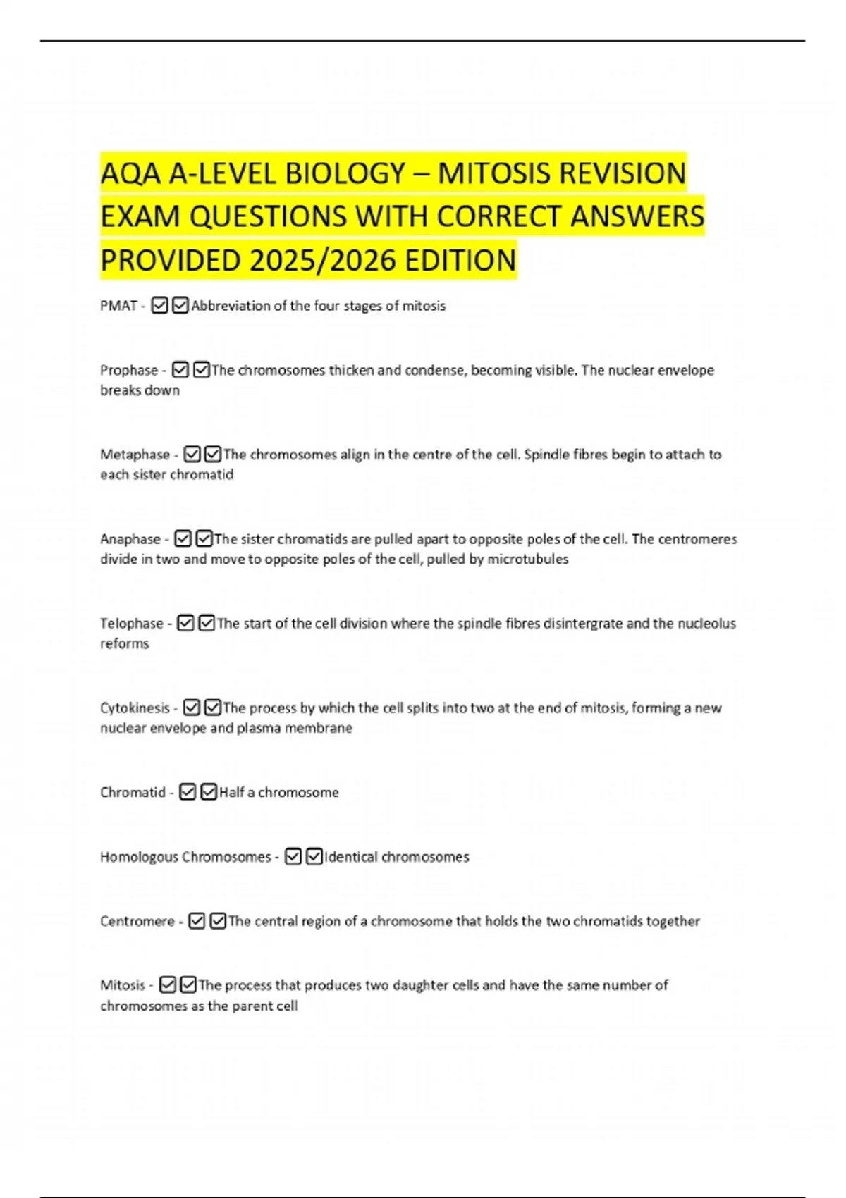 AQA A-LEVEL BIOLOGY - BIODIVERSITY REVISION EXAM QUESTIONS WITH CORRECT ...