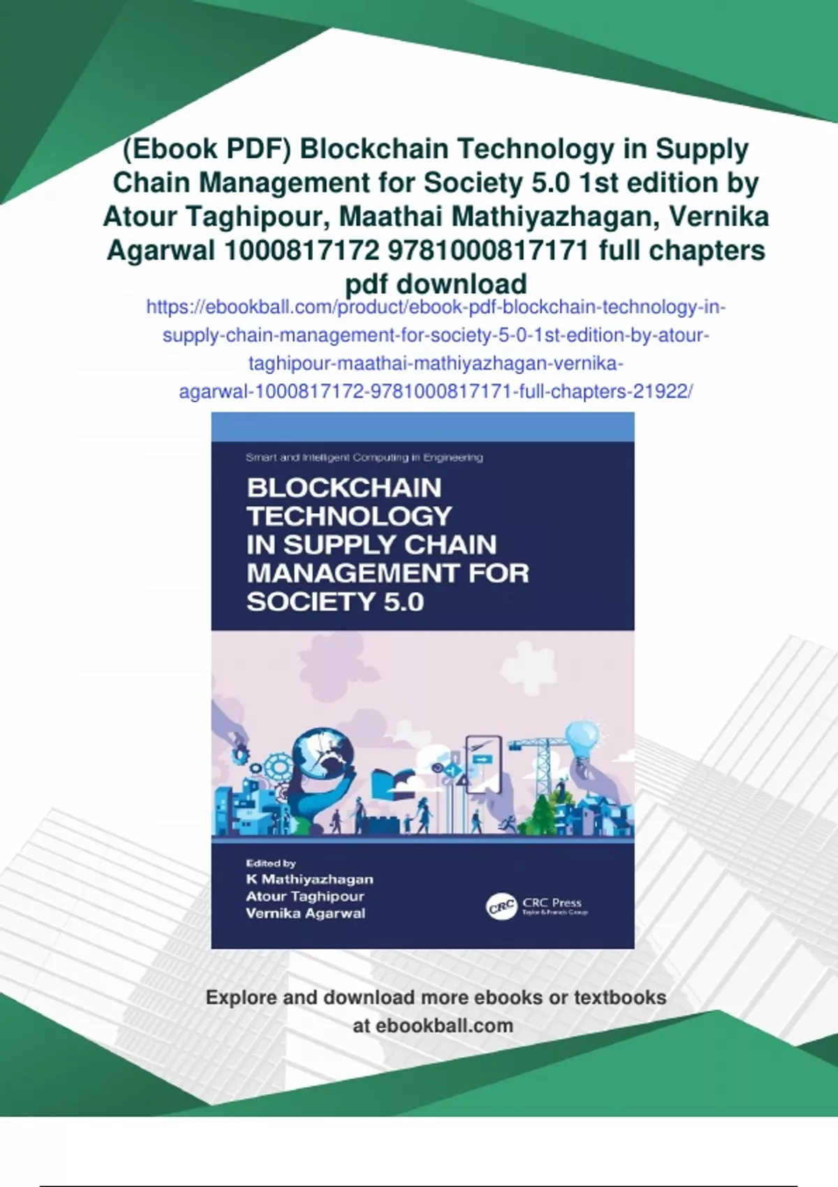 Summary (Ebook PDF) Blockchain Technology in Supply Chain Management for Society 5.0 1st edition ...