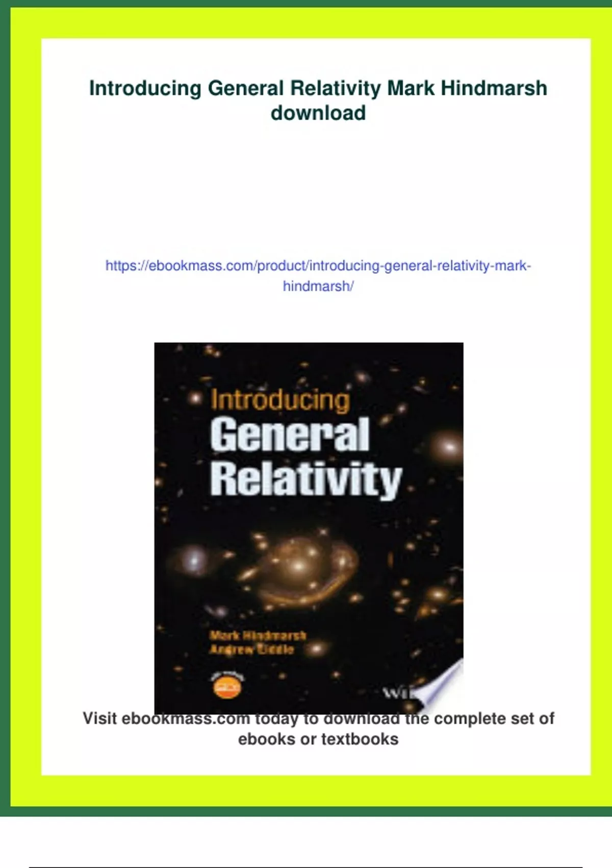 Summary Introducing General Relativity Mark Hindmarsh - Digital ...