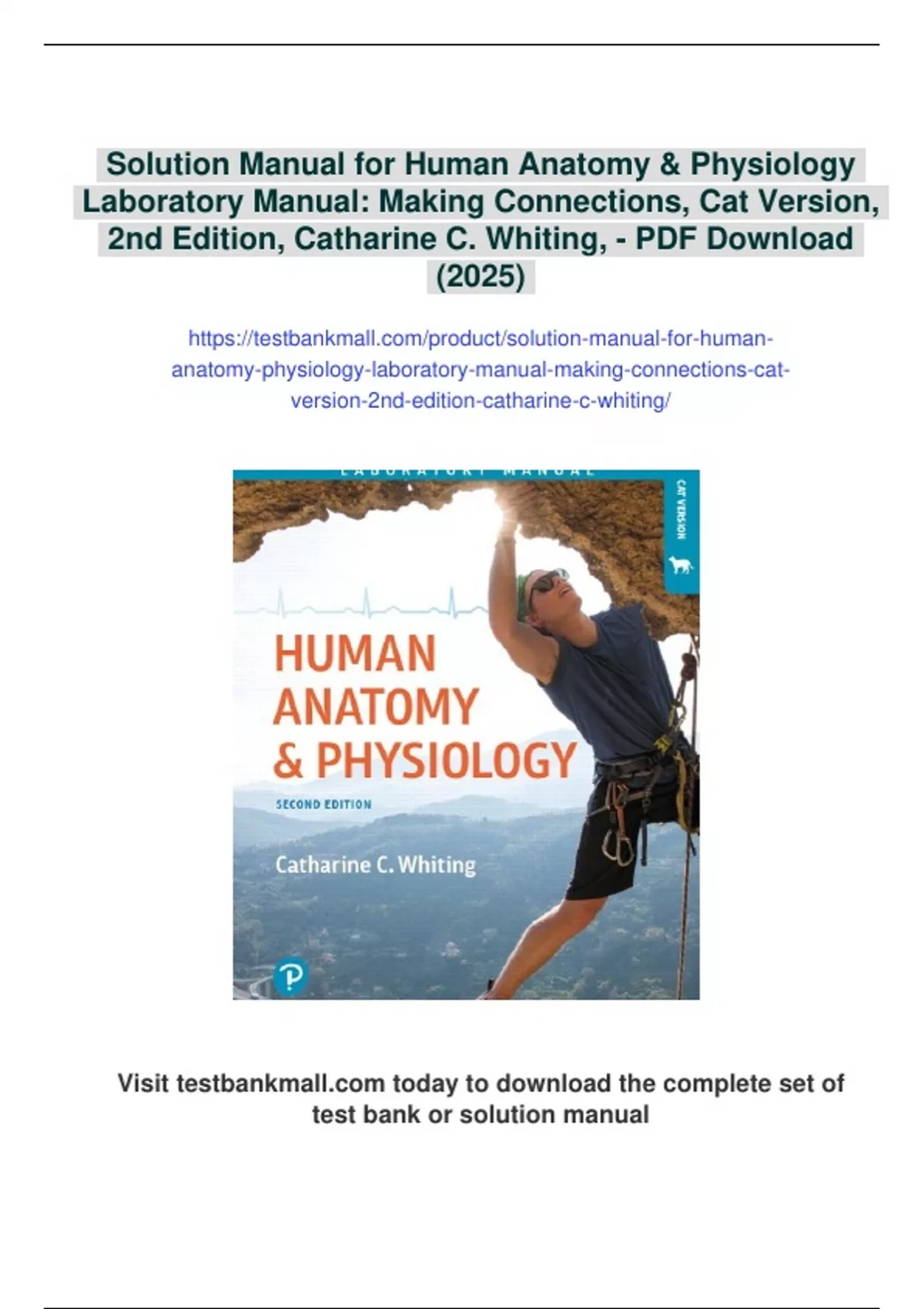 Summary Solution Manual for Human Anatomy & Physiology Laboratory ...