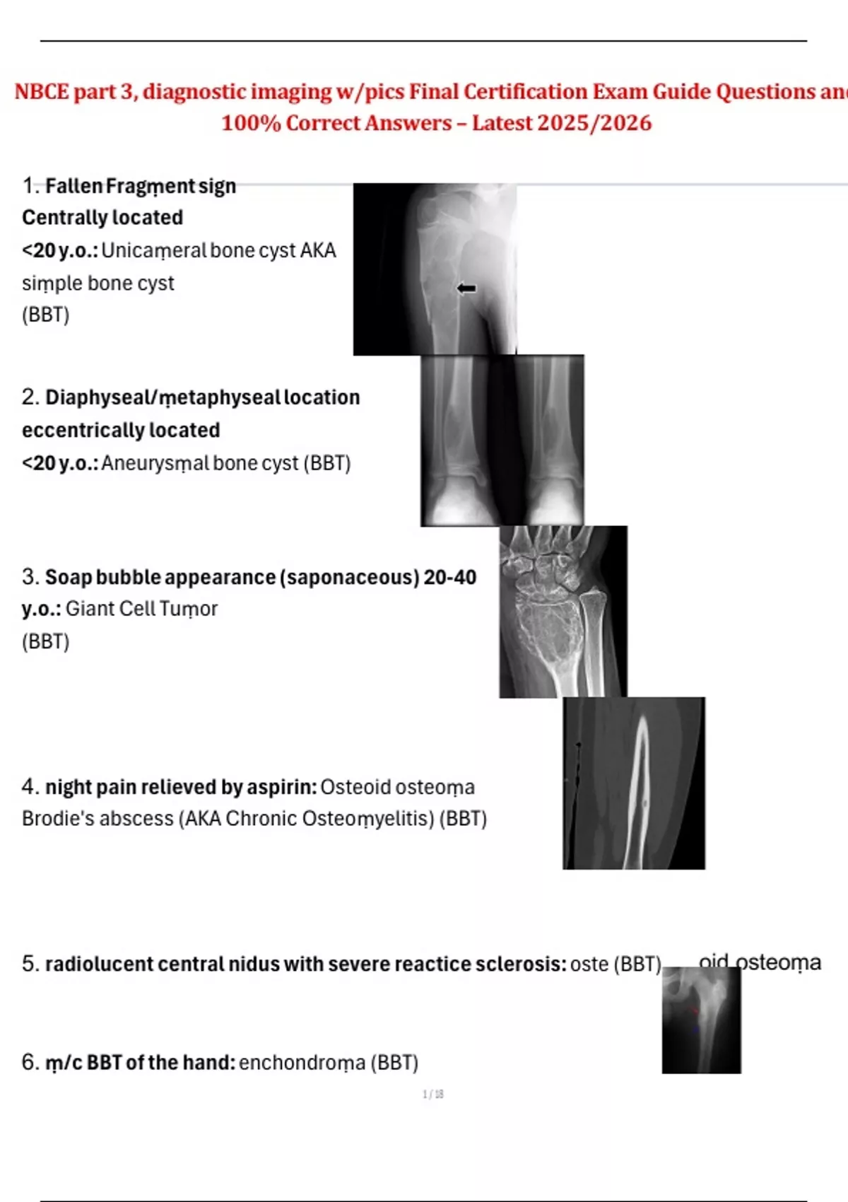 NBCE Part 3 – Diagnostic Imaging with Images | Final Certification Exam ...