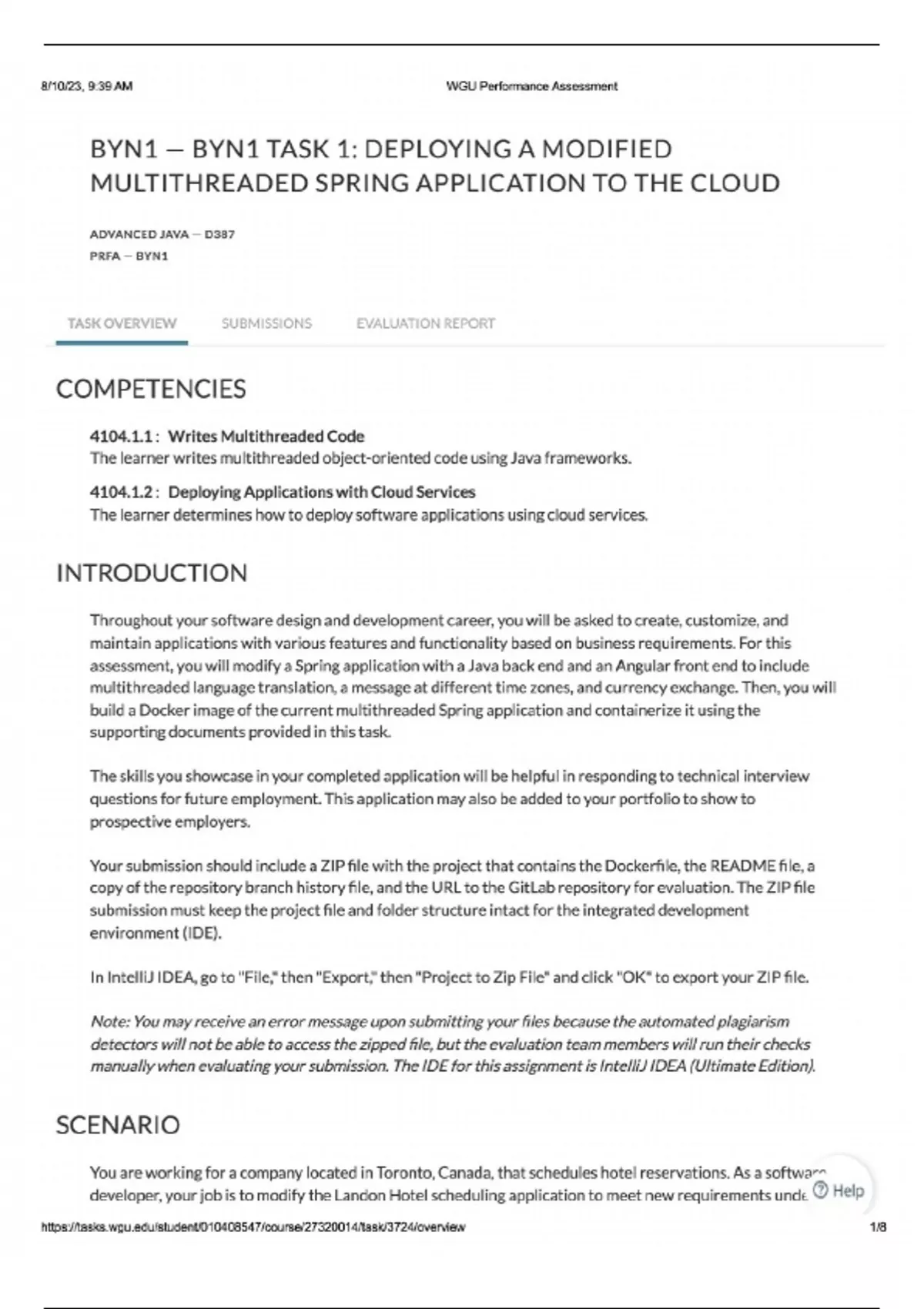 WGU D387 Task 1 Advanced Java With Complete Solutions 2025 - WGU D387 - Stuvia US