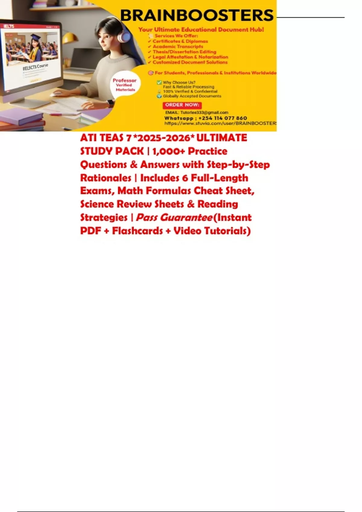 ATI TEAS 7 ** ULTIMATE STUDY PACK | 1,000+ Practice Questions & Answers ...