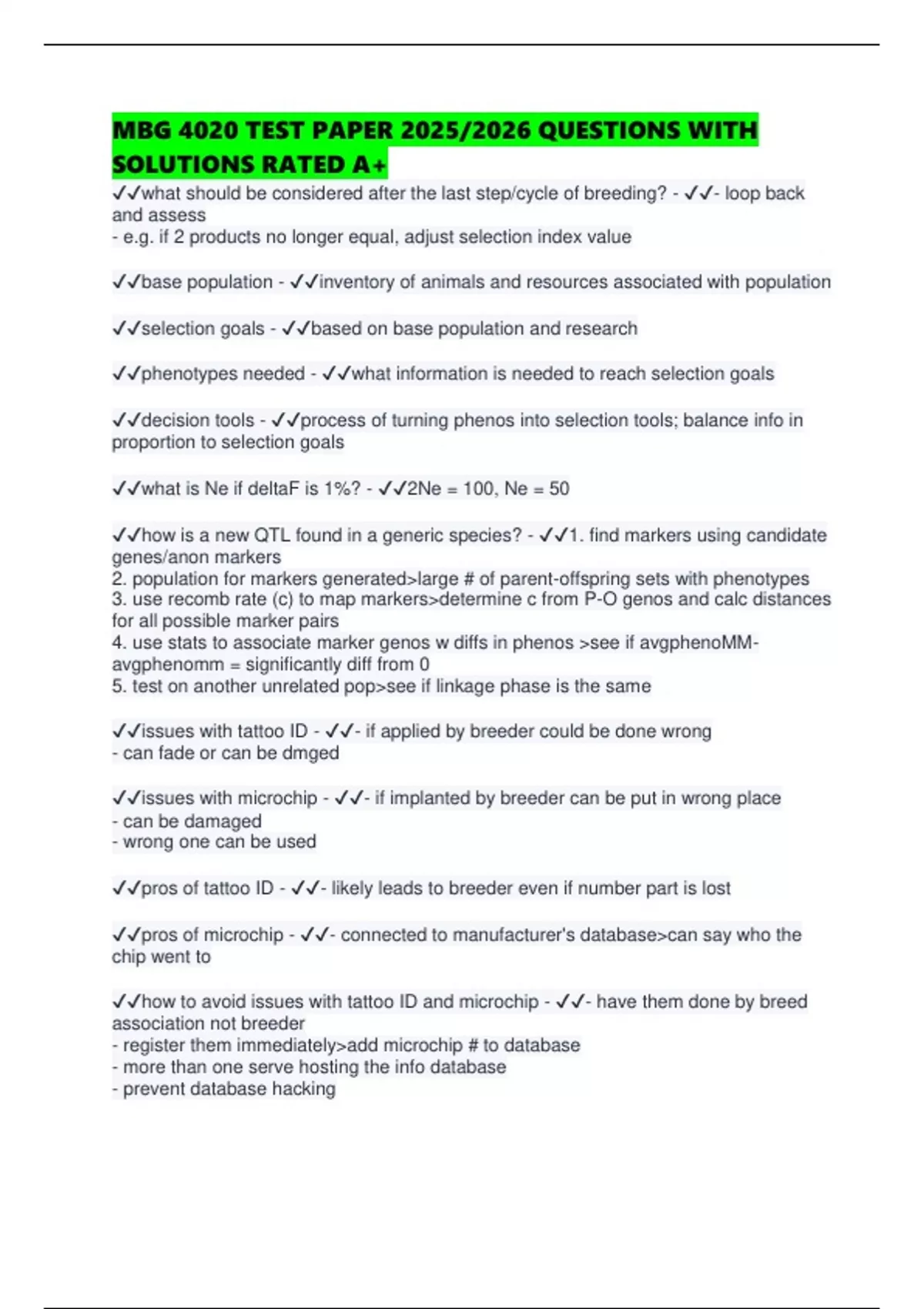 MBG 4020 TEST PAPER 2025/2026 QUESTIONS WITH SOLUTIONS RATED A+ - MBG ...