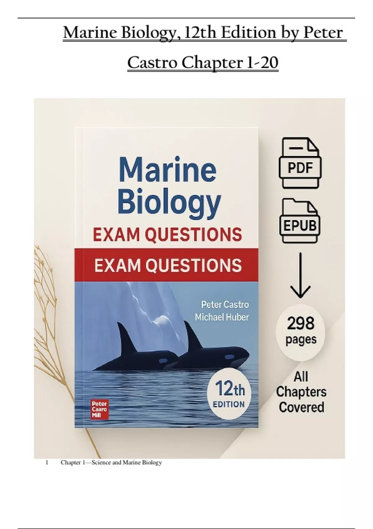 Marine Biology | Peter Castro & Michael Huber | 12th Edition | Complete ...