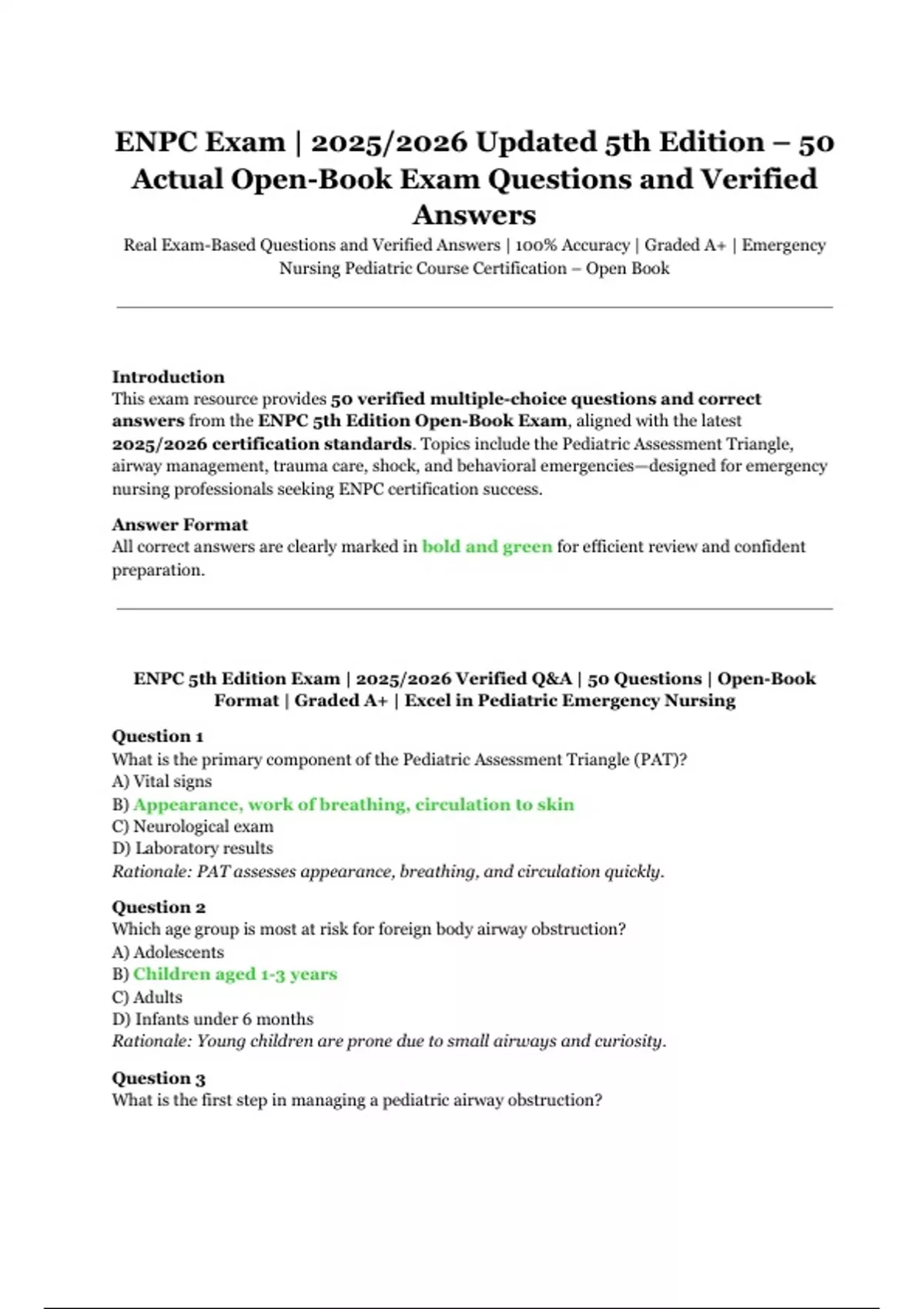 ENPC Exam | 2025/2026 Updated 5th Edition – 50 Actual Open-Book Exam ...