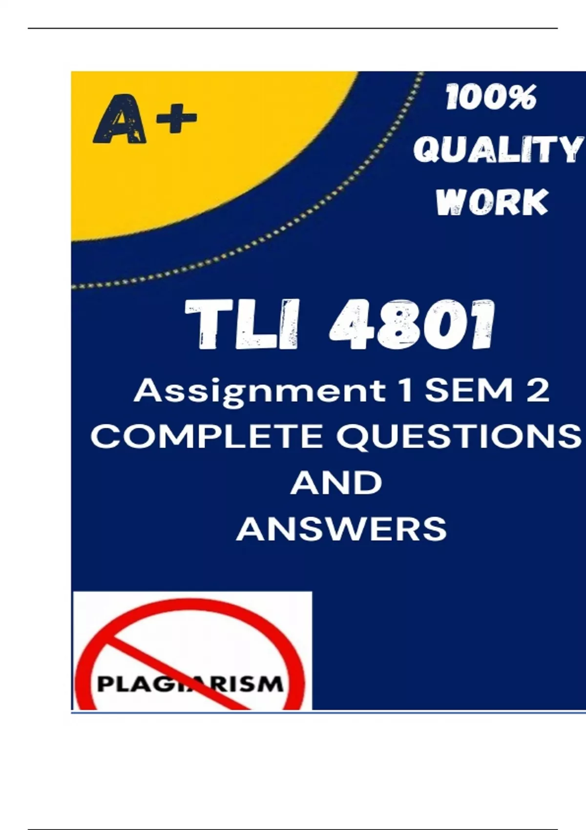 TLI4801 Assignment 1 (COMPLETE ANSWERS) Semester 2 2025 (642661) - DUE ...