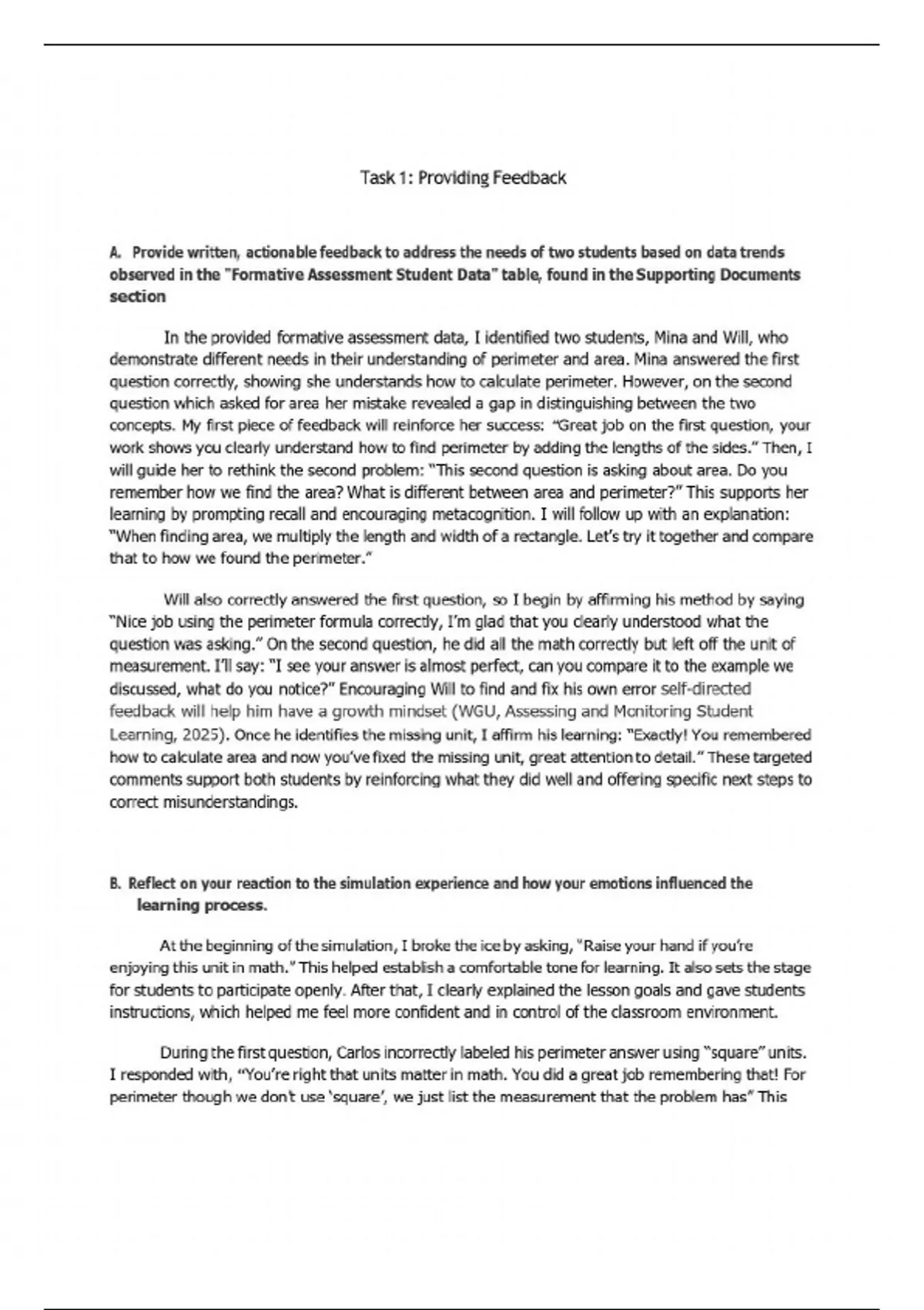 ASSESSING AND MONITORING STUDENT LEARNING (D659) TASK 1 WITH COMPLETE ...
