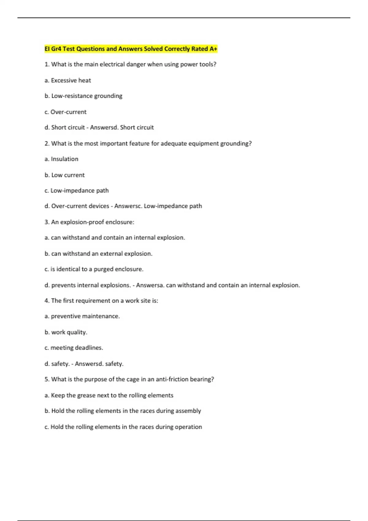 EI Gr4 Test Questions and Answers Solved Correctly Rated A+ - EI Gr4 ...