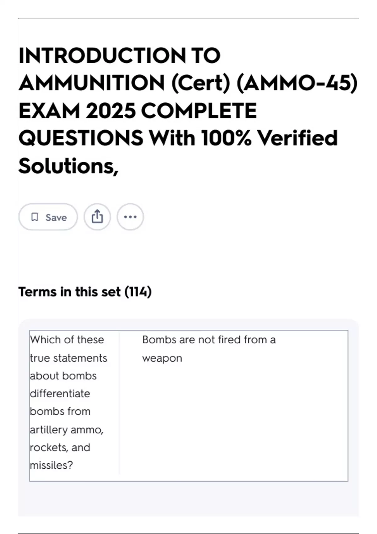 INTRODUCTION TO AMMUNITION (Cert) (AMMO-45) EXAM 2025 COMPLETE ...