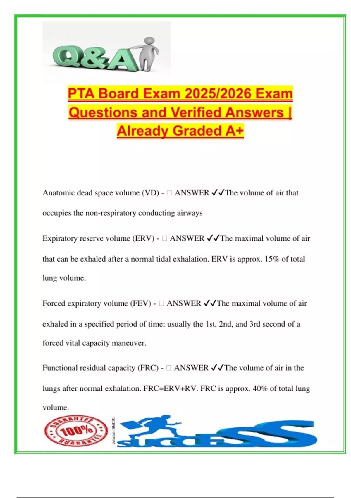 PTA Board Exam 2025/2026 Full Prep – 300+ Practice Questions with ...