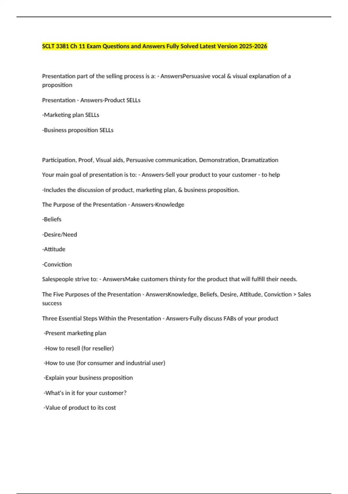 SCLT 3381 Ch 11 Exam Questions and Answers Fully Solved Latest Version ...