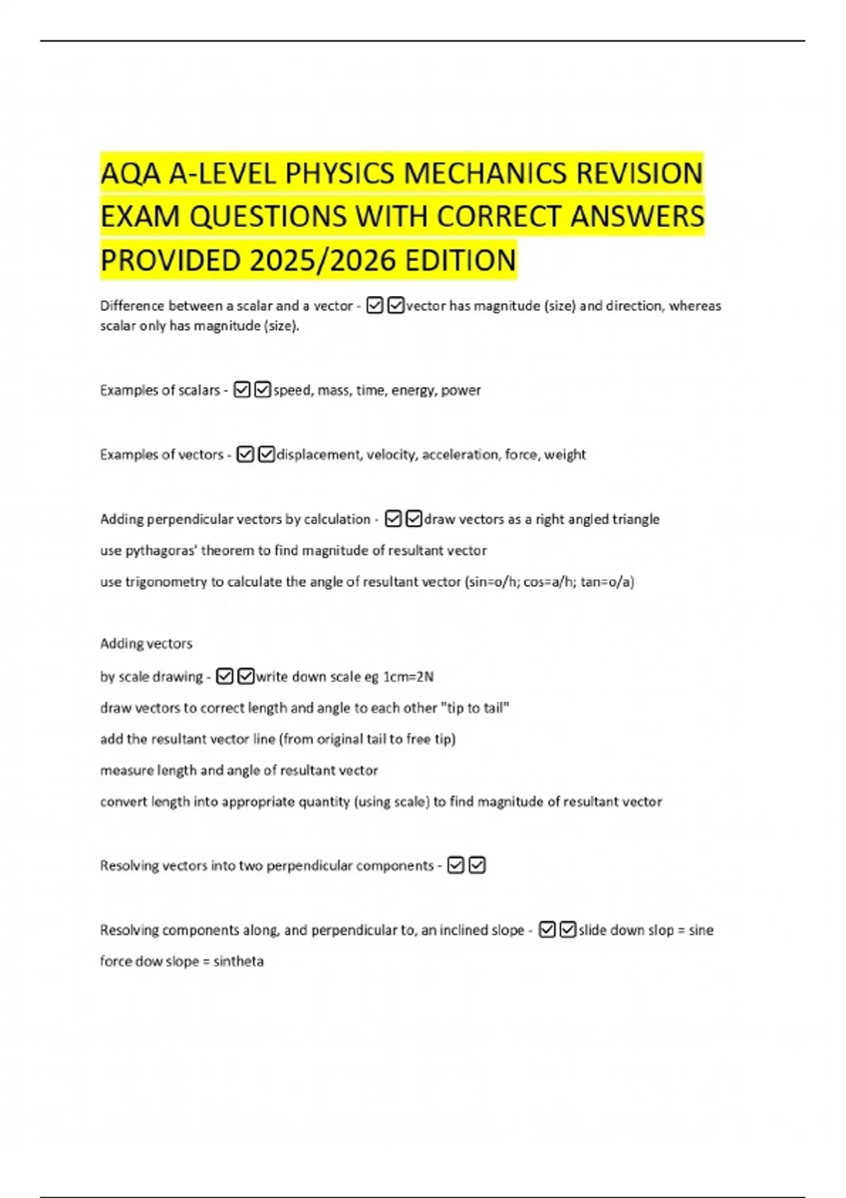 AQA A-LEVEL PHYSICS PRACTICLES REVISION EXAM QUESTIONS WITH CORRECT ...