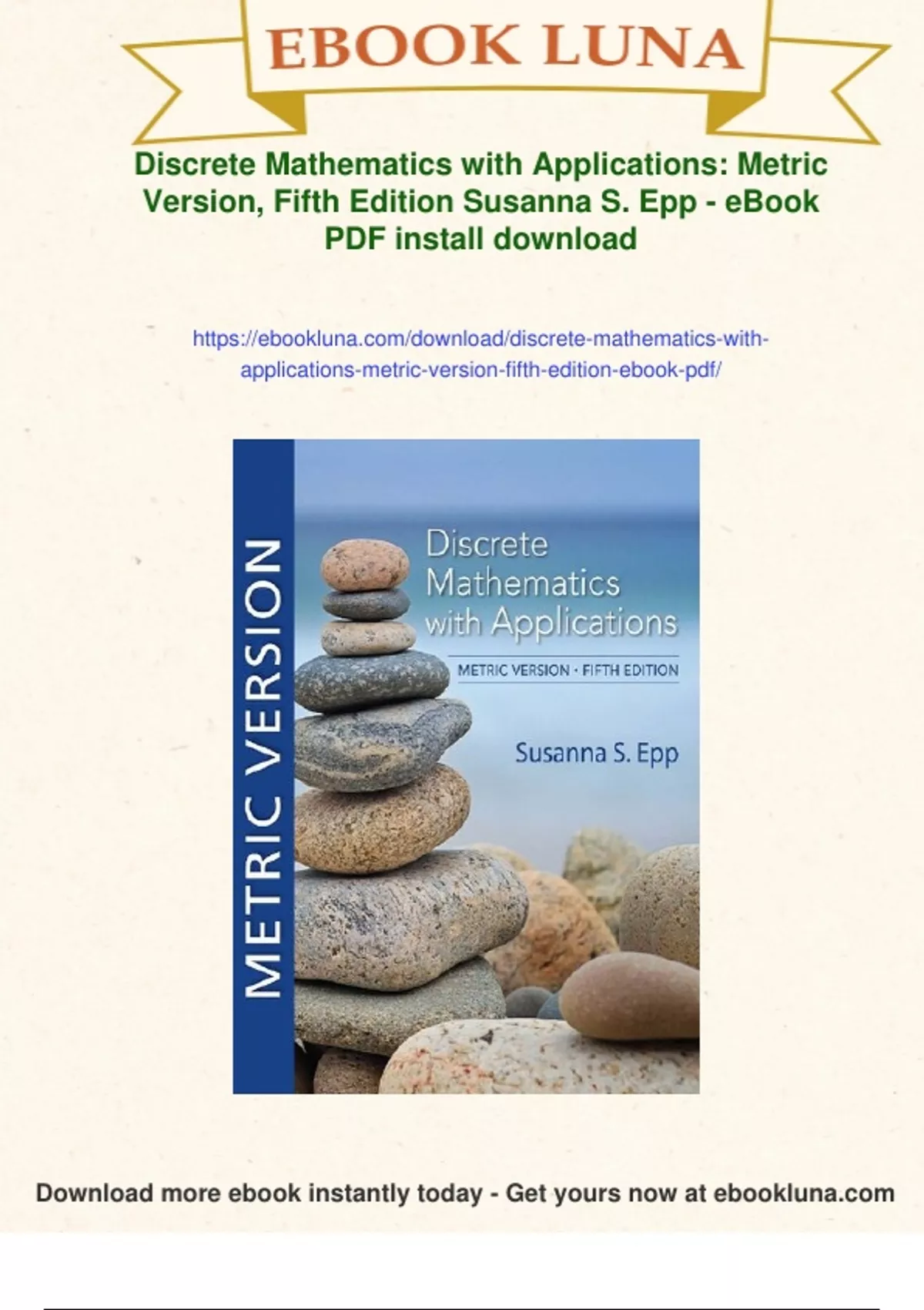 Summary Discrete Mathematics with Applications: Metric Version, Fifth ...