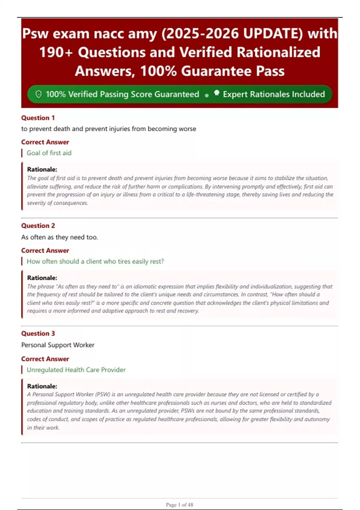 Psw exam nacc amy ( UPDATE) with 190+ Questions and Verified ...
