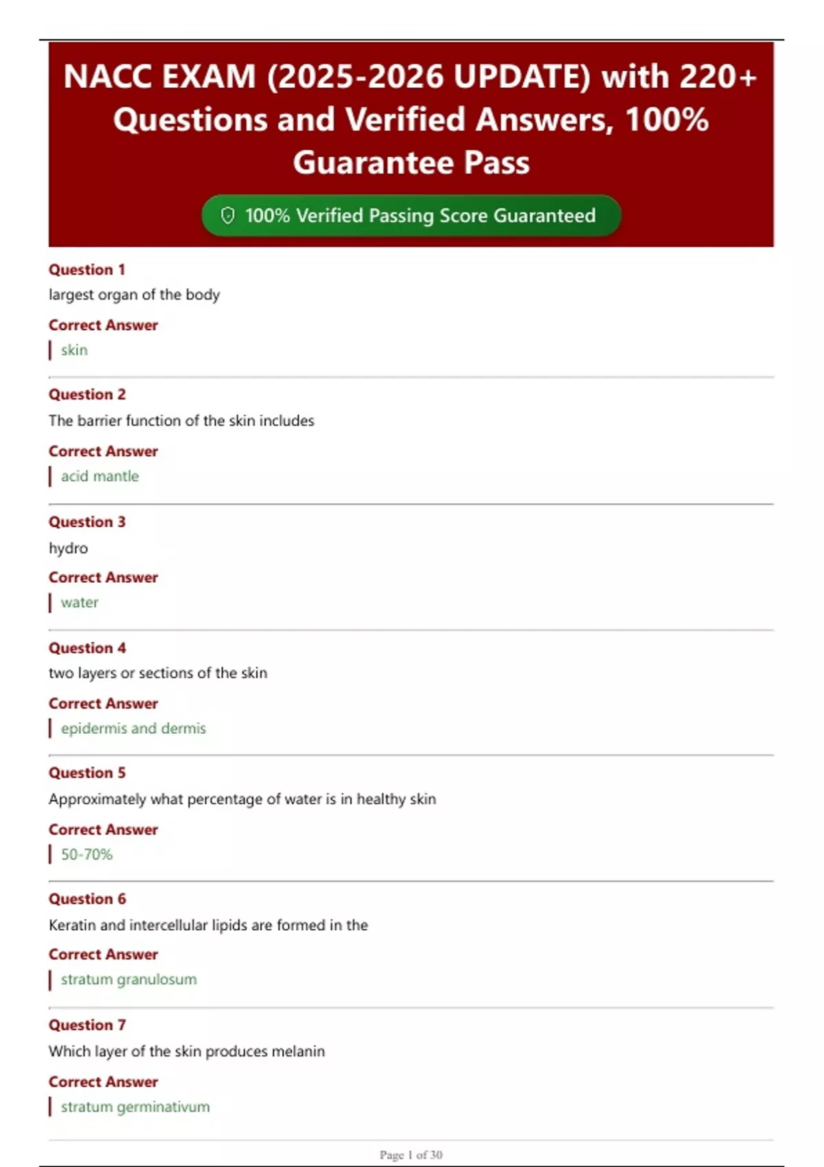 NACC EXAM ( UPDATE) with 220+ Questions and Verified Answers, 100% Guarantee Pass - NACC - Stuvia US