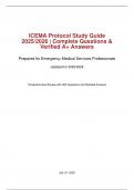 ICEMA Protocol Study Guide 2025/2026 | Complete Questions & Verified A+ ...
