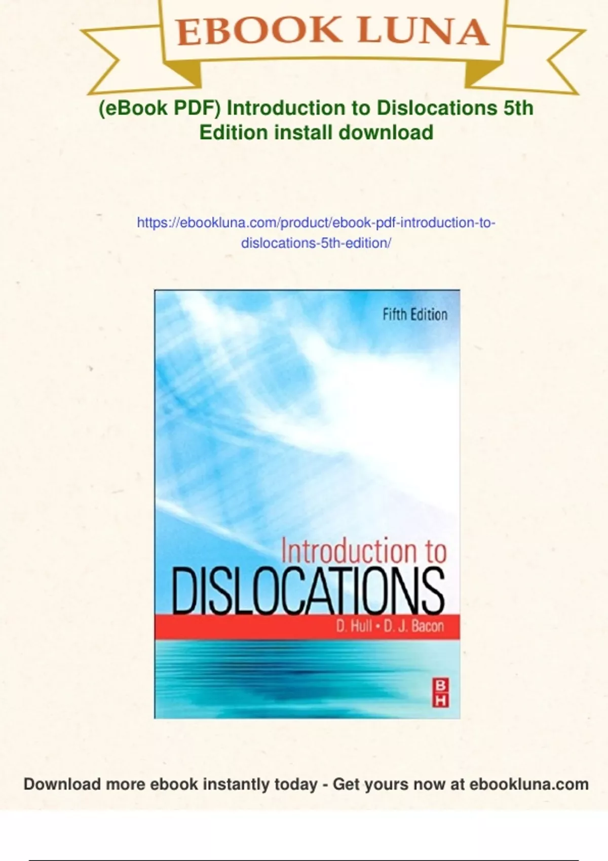 Summary (eBook PDF) Introduction to Dislocations 5th Edition - Instant Download - Ebookluna ...