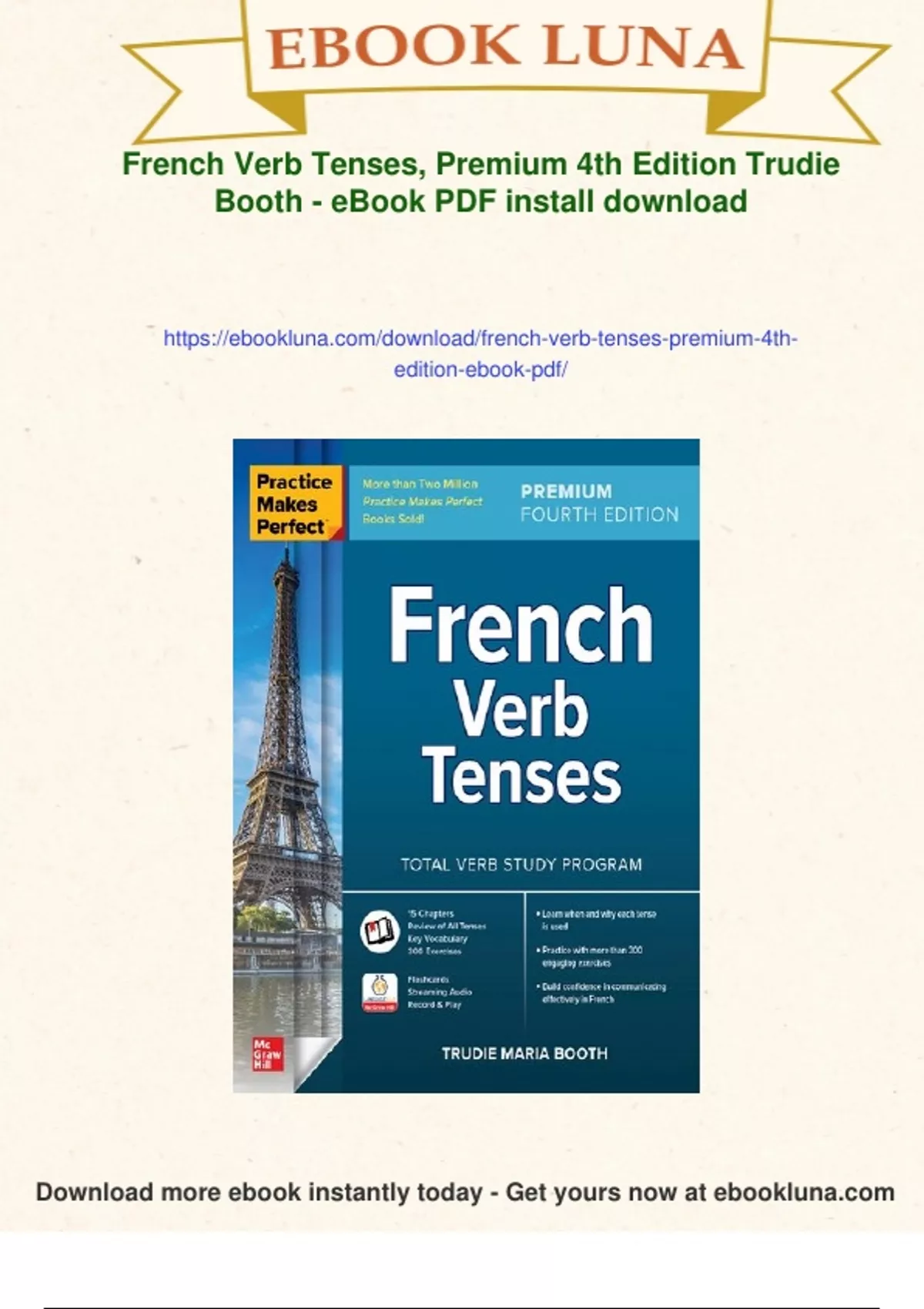 Summary French Verb Tenses, Premium 4th Edition Trudie Booth - eBook ...