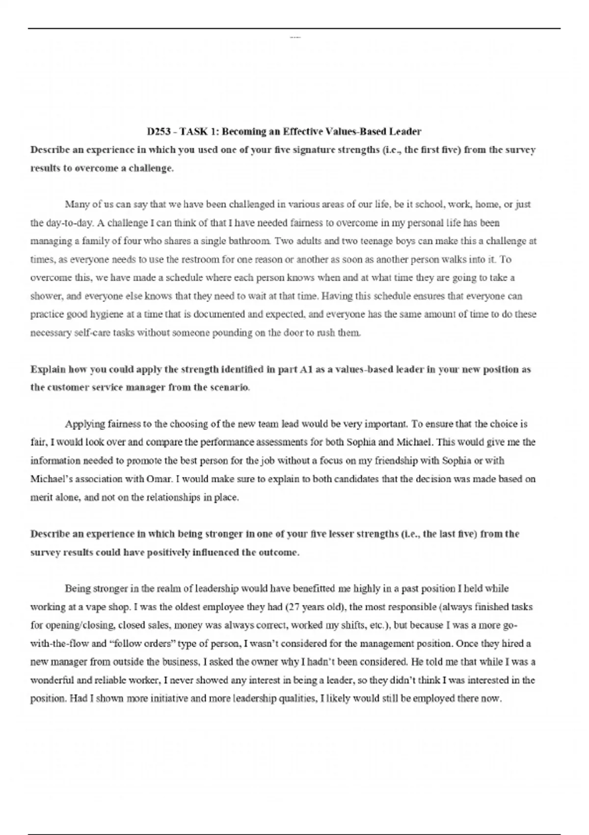 WGU D253 Task 1 - Entire task: passed With Complete Solutions 2025 ...