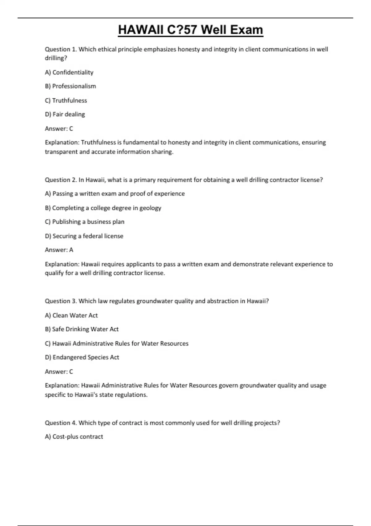 HAWAII C?57 Well Exam - Computer - Stuvia US