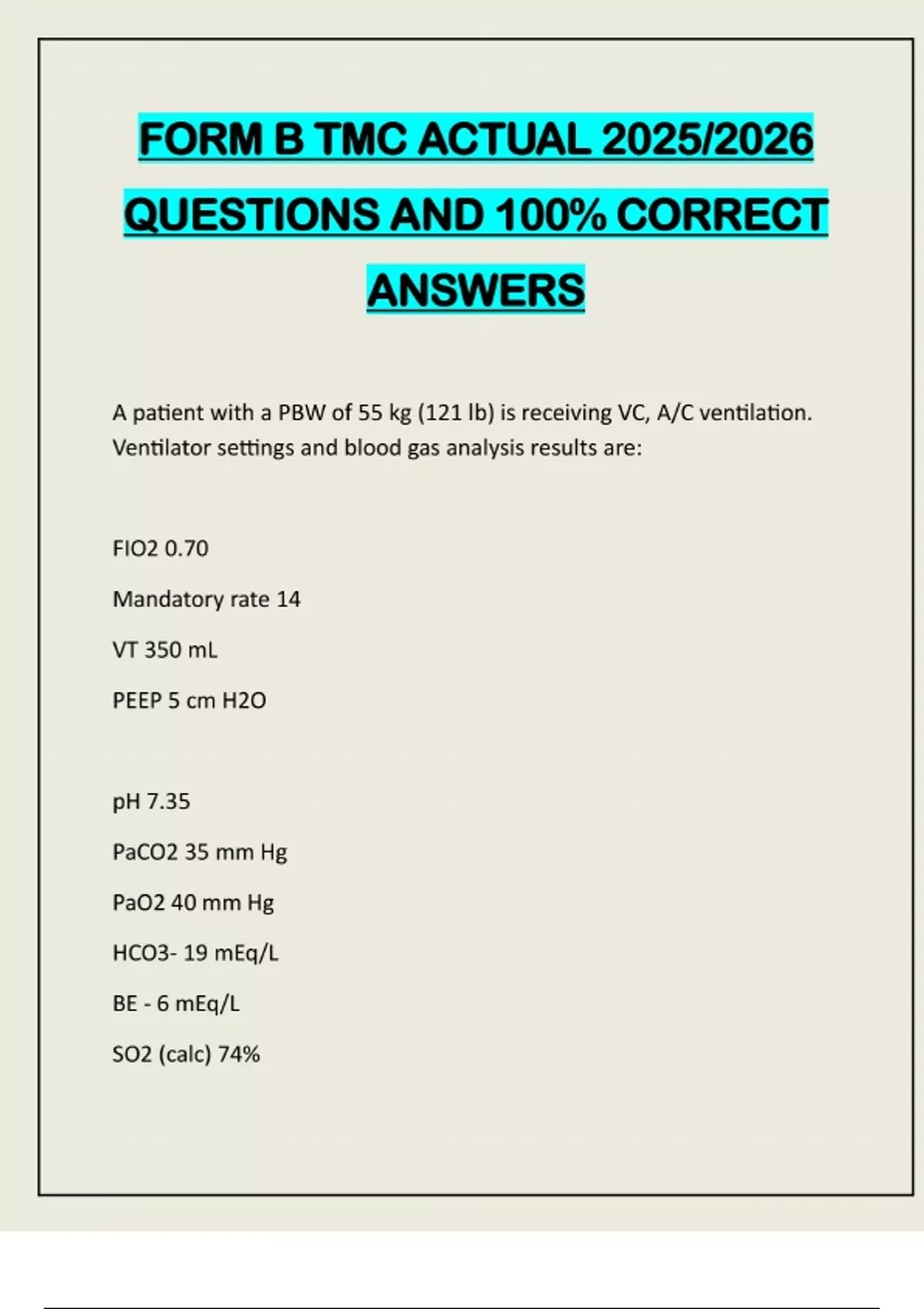 FORM B TMC ACTUAL 2025/2026 QUESTIONS AND 100% CORRECT ANSWERS - TMC ...
