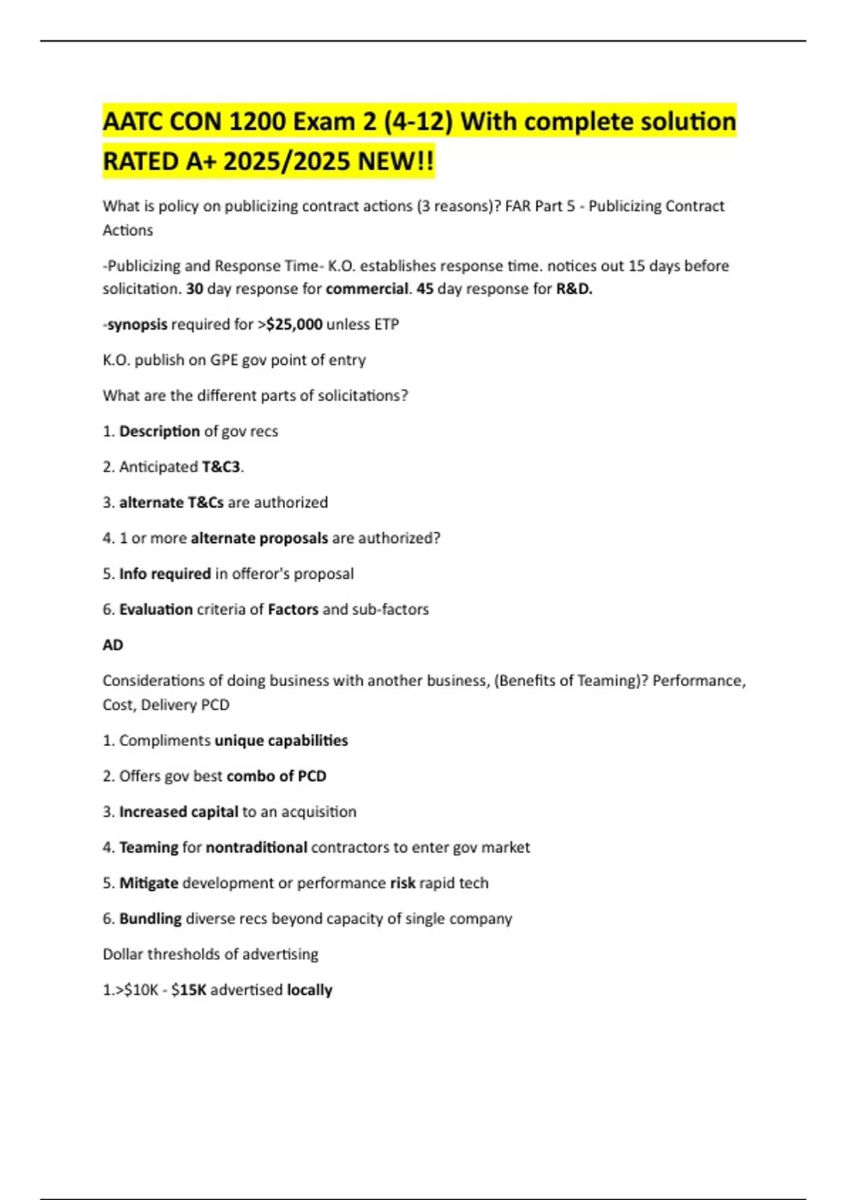 AATC CON 1200 Exam 2 (4-12) With complete solution RATED A+ 2025/2025 ...
