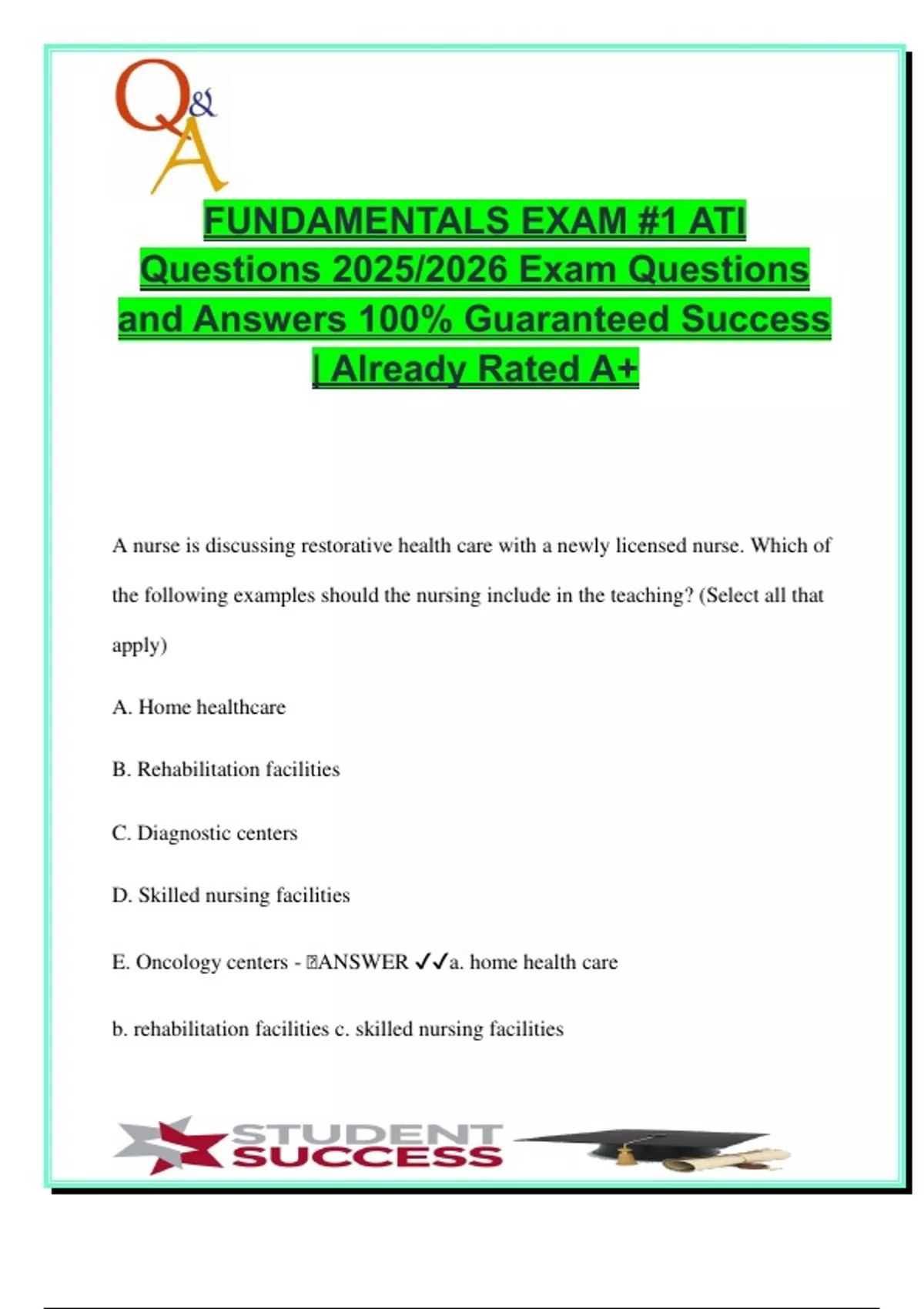 ATI Fundamentals Exam 2025/2026 – 65 Practice Questions with Verified ...