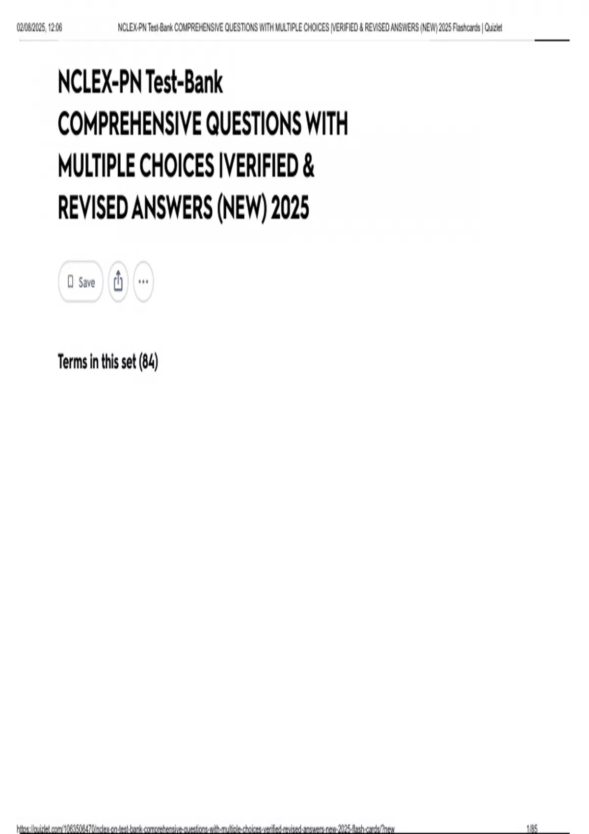 NCLEX-PN Test-Bank COMPREHENSIVE QUESTIONS WITH MULTIPLE CHOICES ...