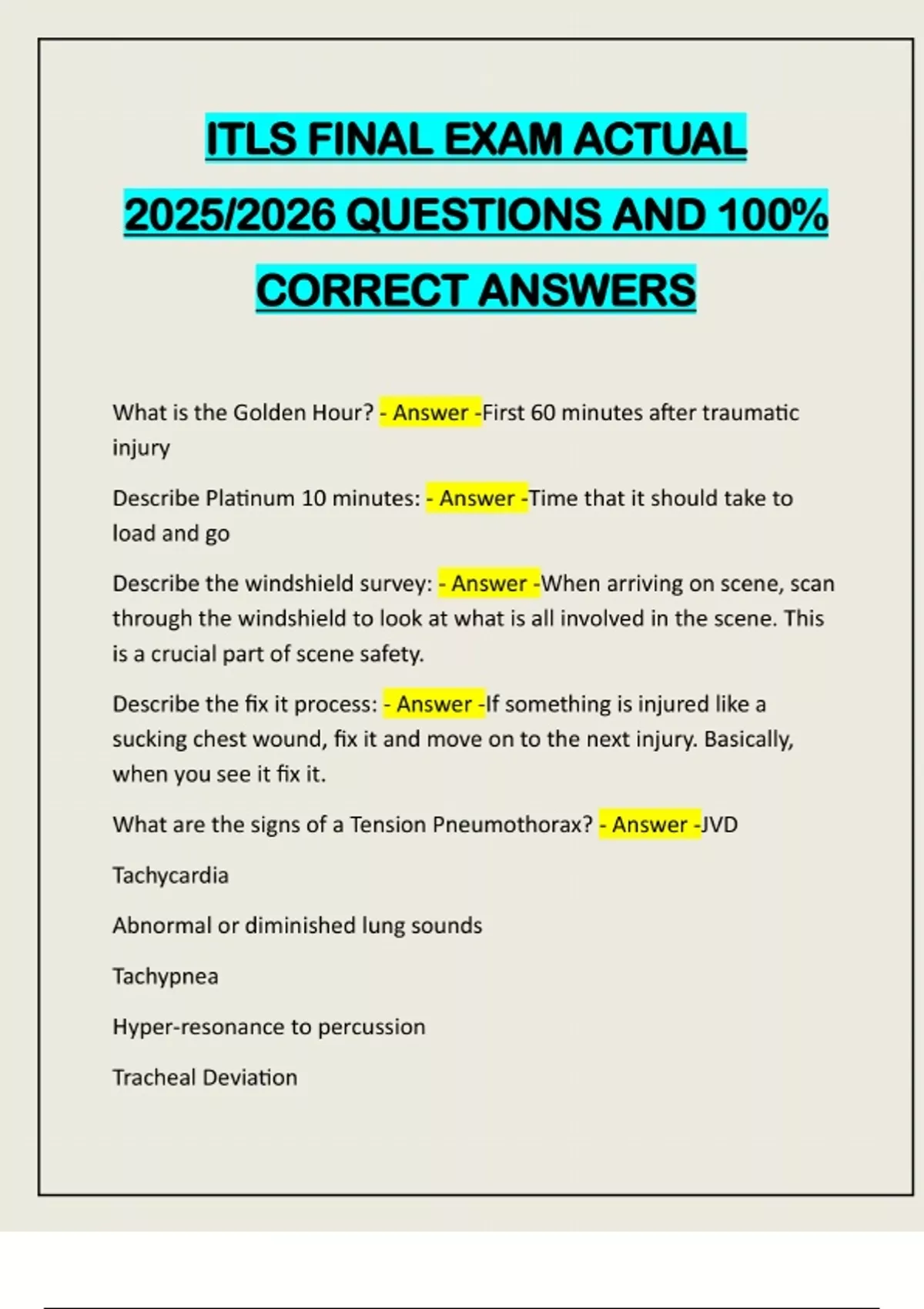 ITLS FINAL EXAM ACTUAL 2025/2026 QUESTIONS AND 100% CORRECT ANSWERS ...