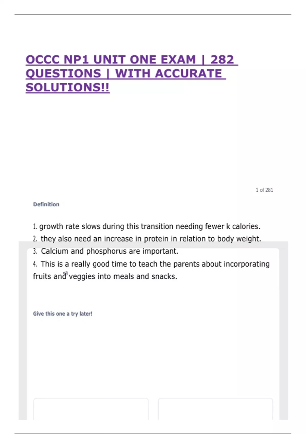 OCCC NP1 UNIT ONE EXAM | 282 QUESTIONS | WITH ACCURATE SOLUTIONS ...