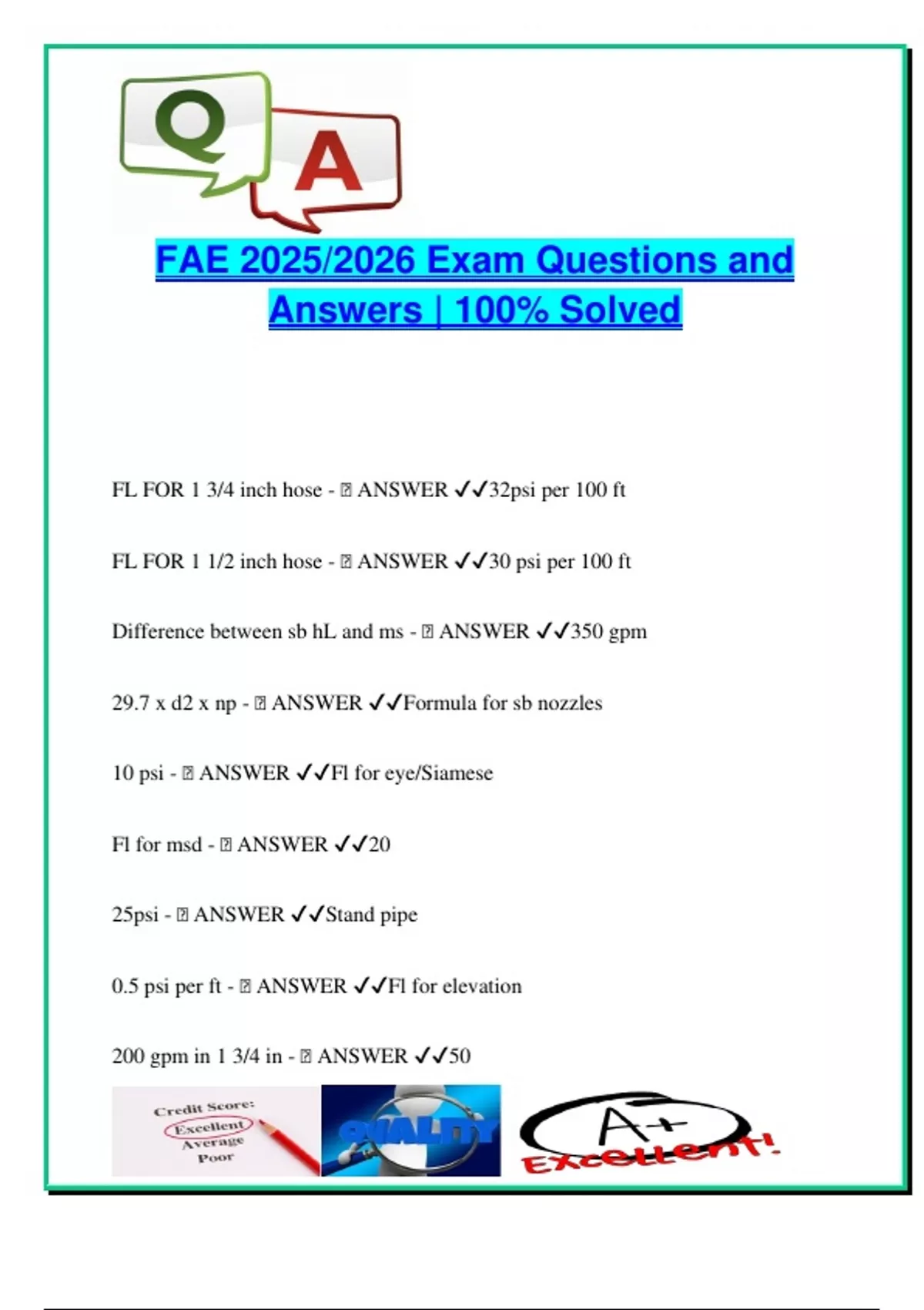 FAE Exam 2025/2026 – 120+ Fully Solved Questions on Pump Operations ...