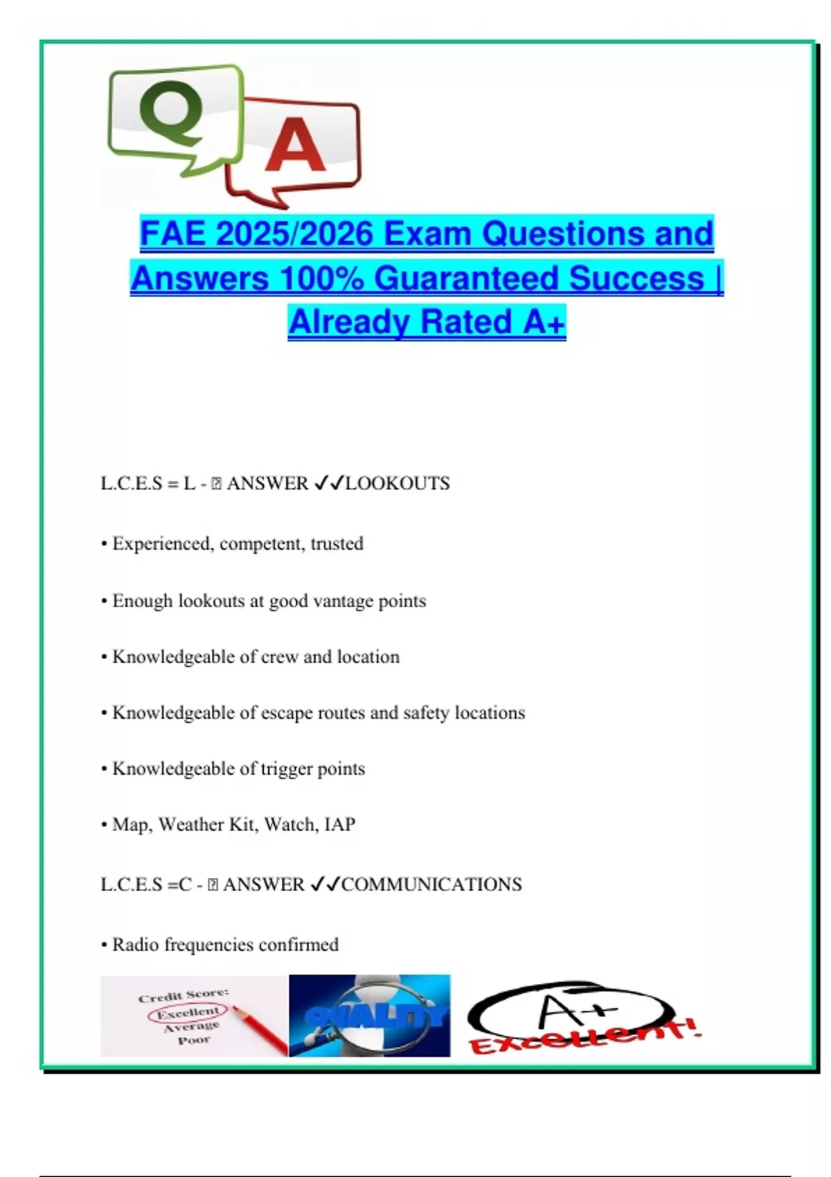 FAE 2025/2026 Exam – 180+ Real Questions & Verified Answers | Pump ...