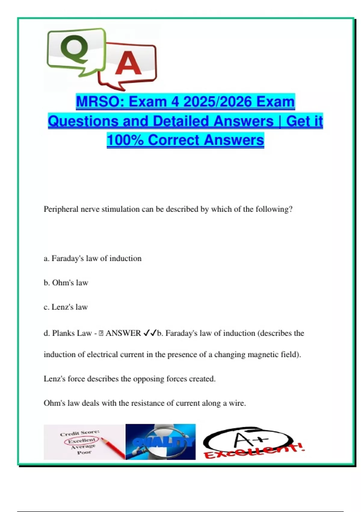 MRSO Exam 4 Prep 2025/2026 – 100+ Expert-Level Questions with Detailed ...