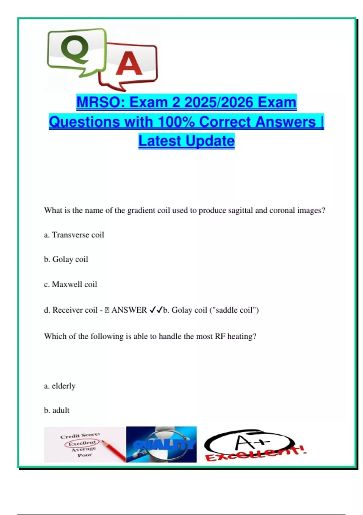 MRSO Exam 2 Prep 2025/2026 – 250+ Verified Questions with Answers on ...