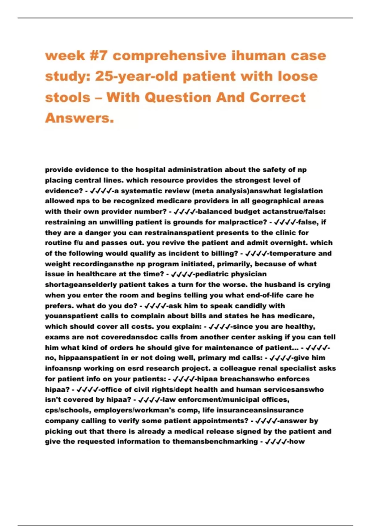 week #7 comprehensive ihuman case study: 25-year-old patient with loose ...