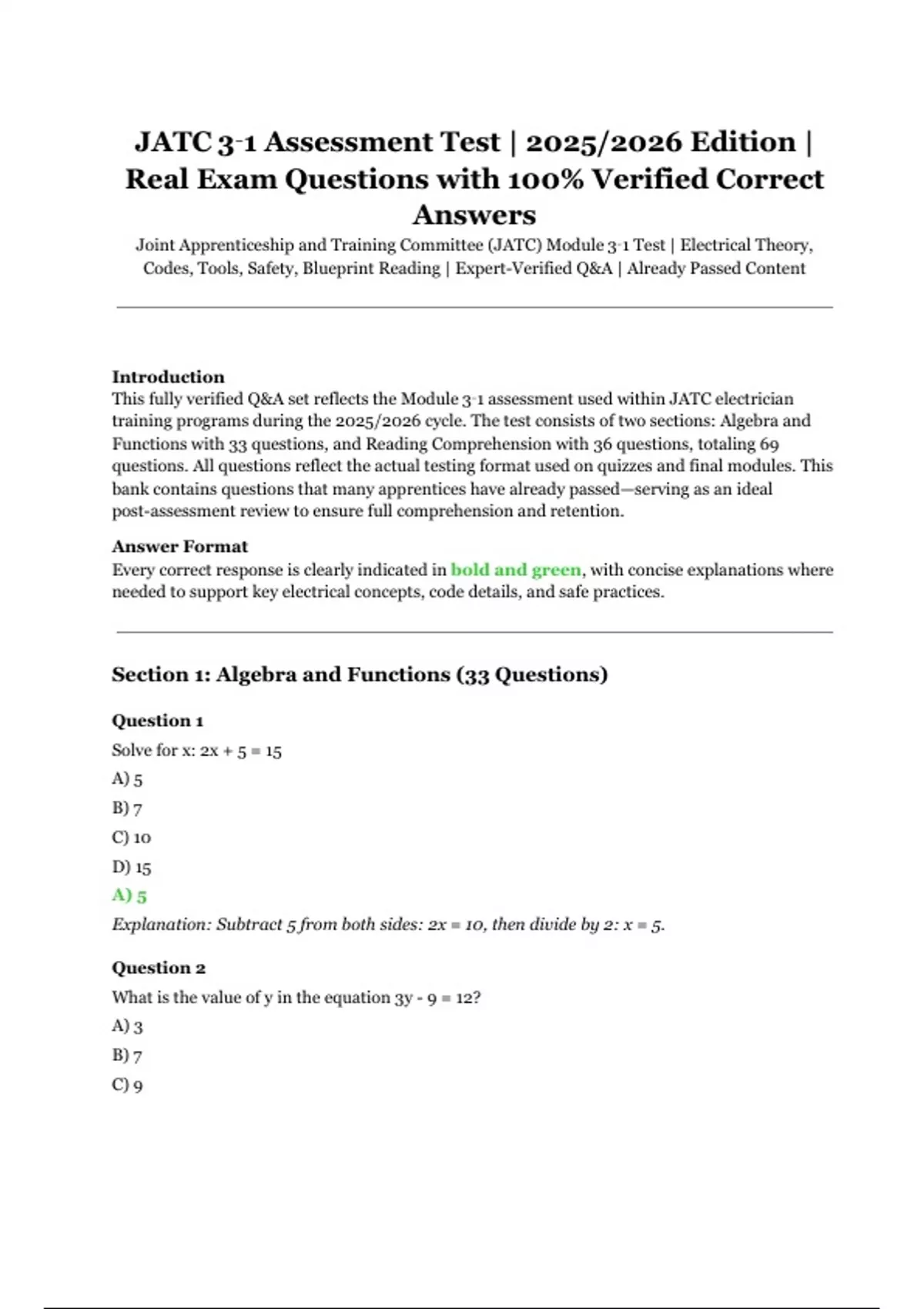 JATC 3‑1 Assessment Test – Joint Apprenticeship and Training Committee ...
