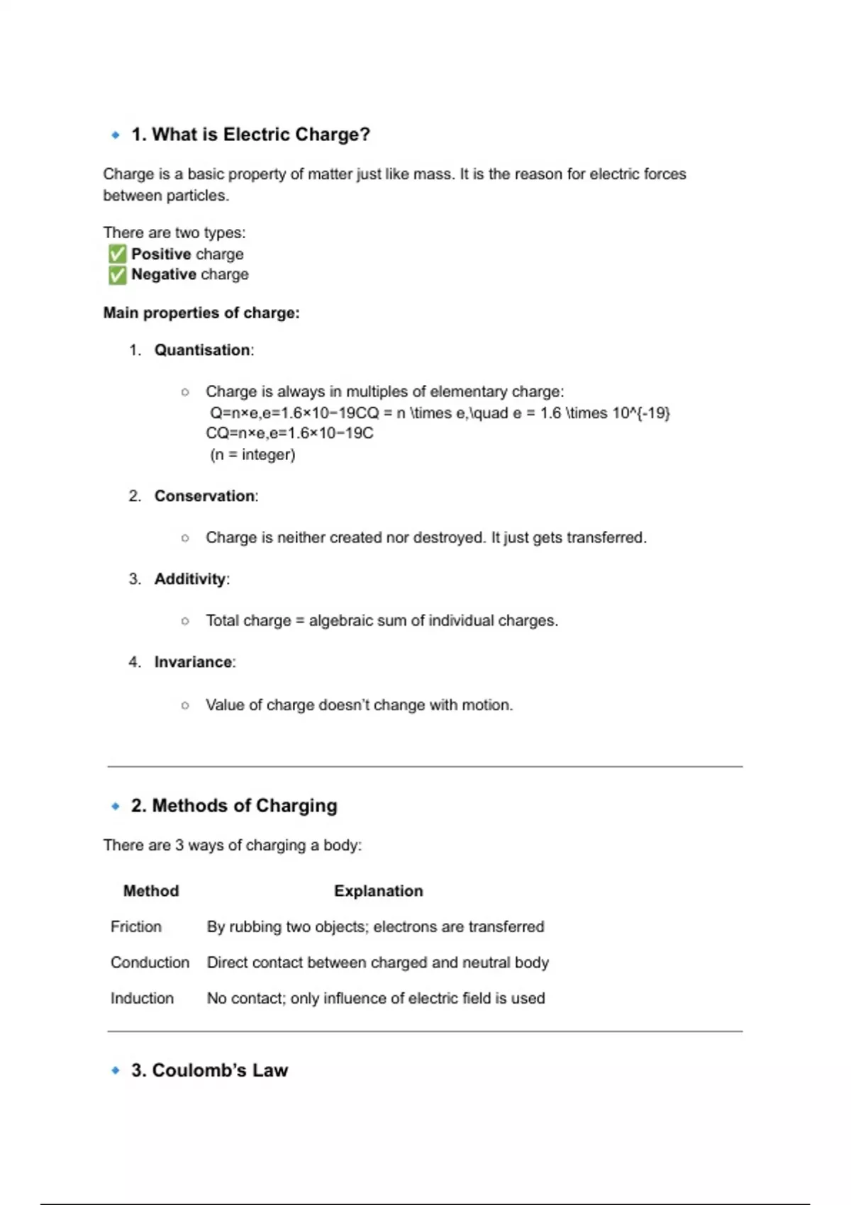 Physics – Electrostatics Summary Notes | High School Level | Conceptual ...