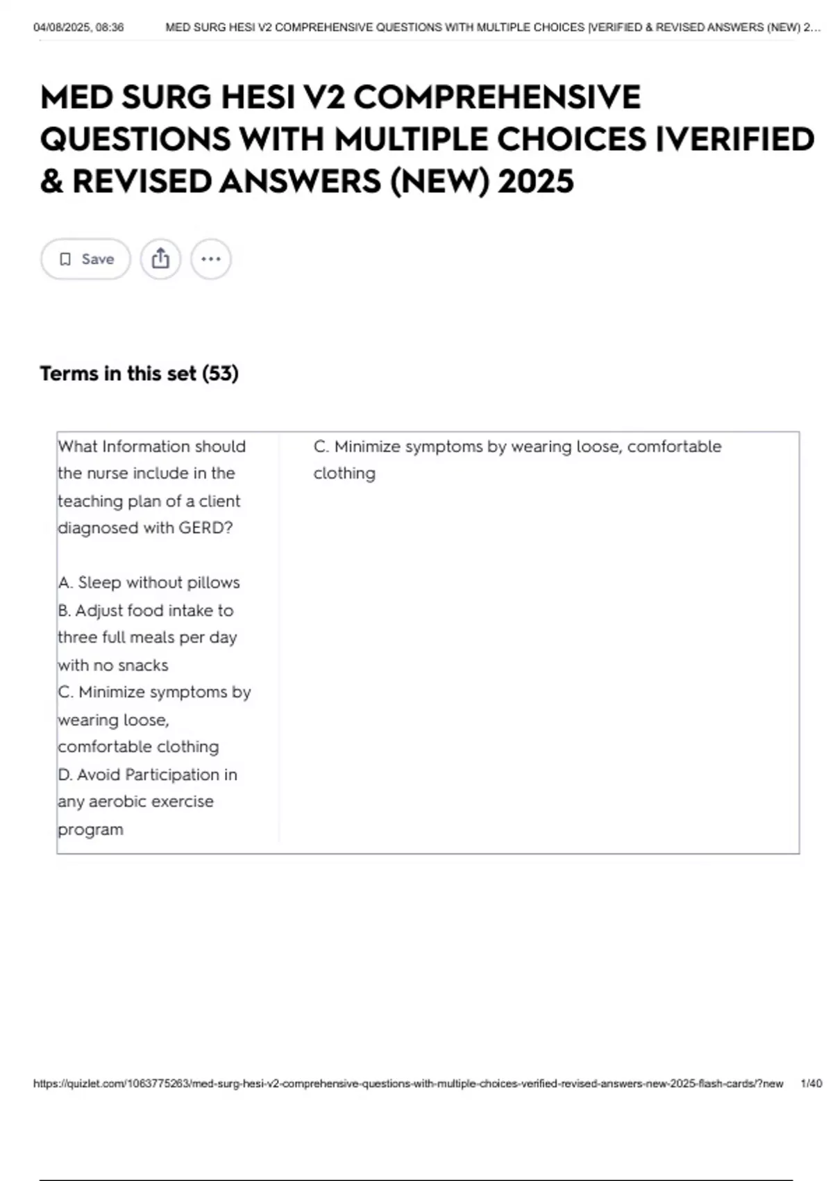 MED SURG HESI V2 COMPREHENSIVE QUESTIONS WITH MULTIPLE CHOICES |VERIFIED & REVISED ANSWERS (NEW ...