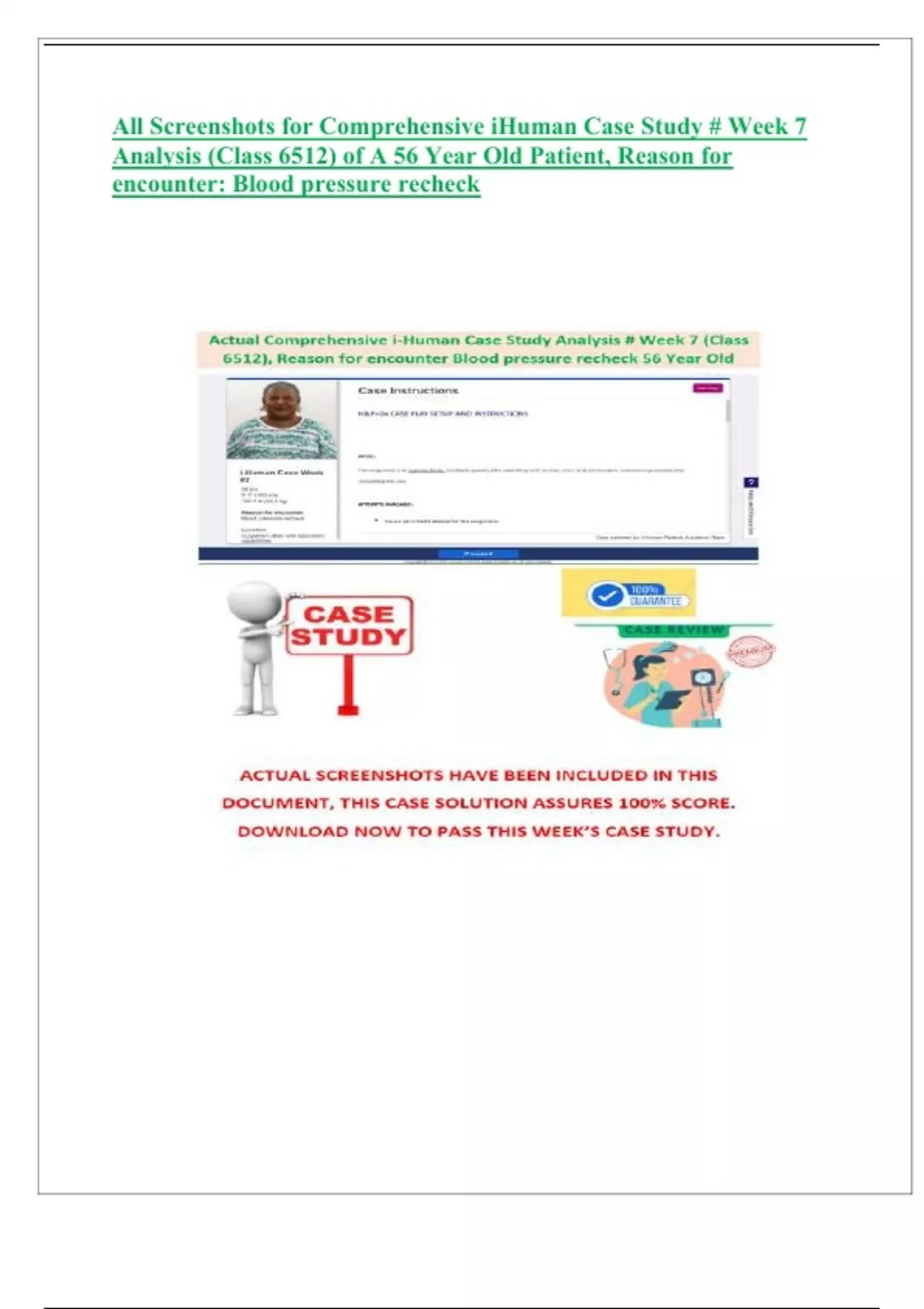 All Screenshots for Comprehensive iHuman Case Study # Week 7 Analysis ...