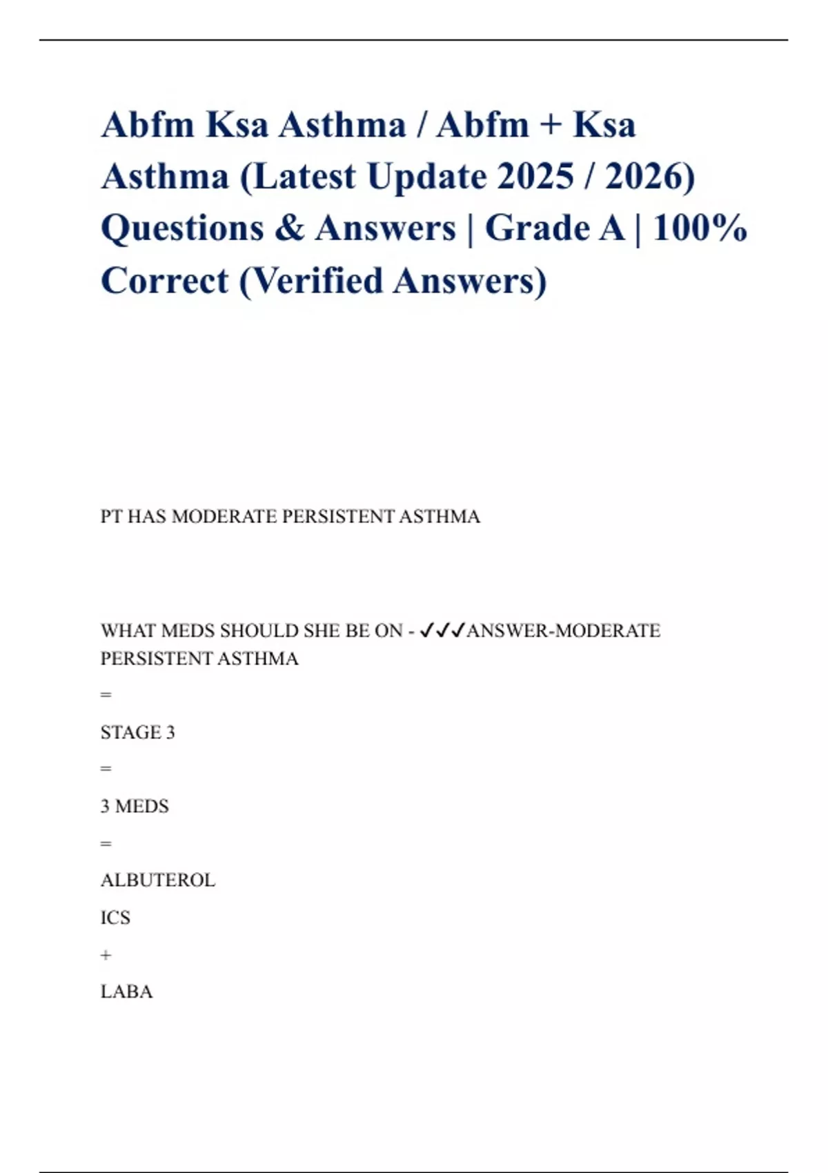 Abfm Ksa Asthma / Abfm + Ksa Asthma (Latest Update 2025 / 2026 ...