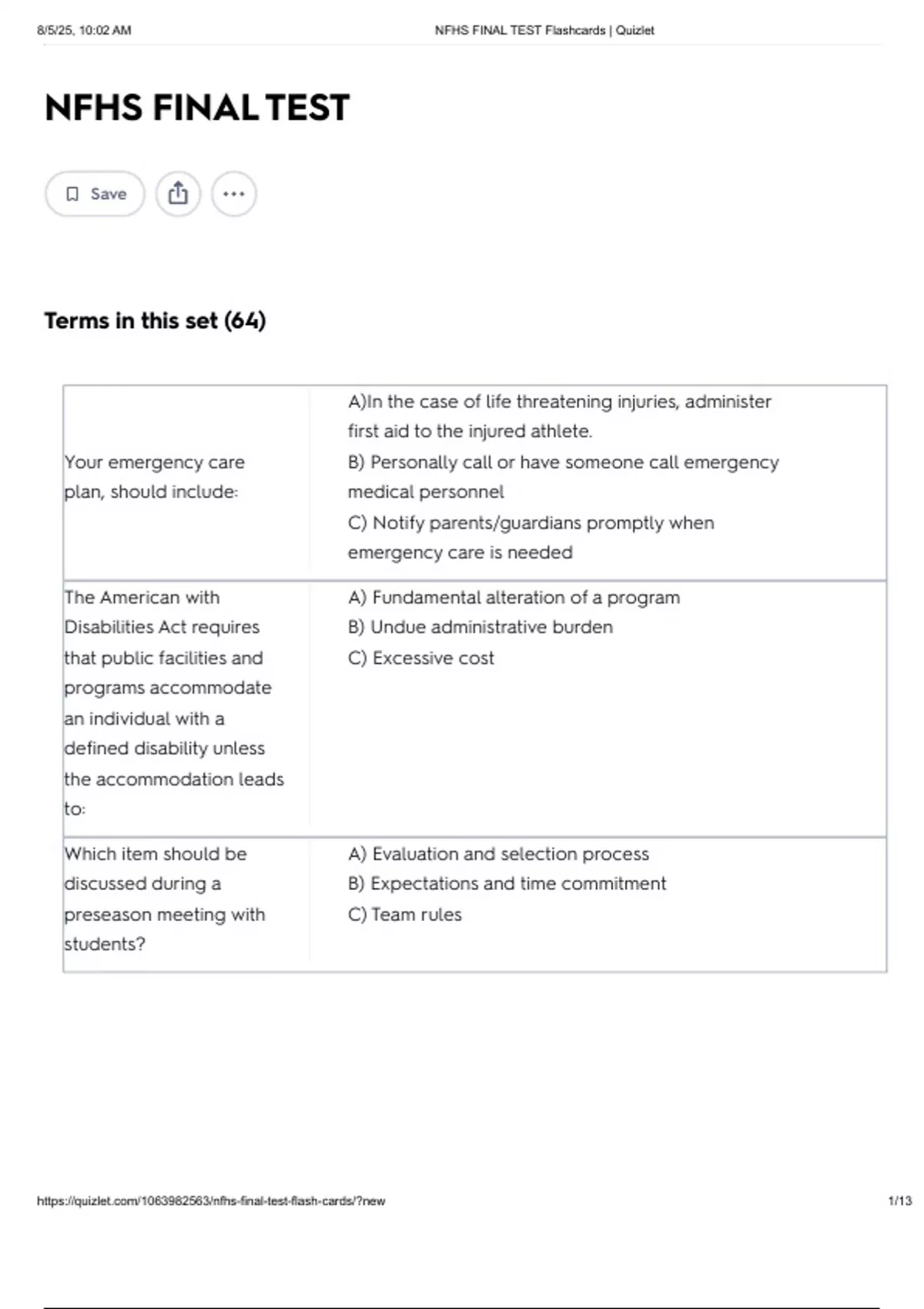 NFHS FINAL TEST 2025 QUESTIONS AND ANSWERS - NFHS - Stuvia US