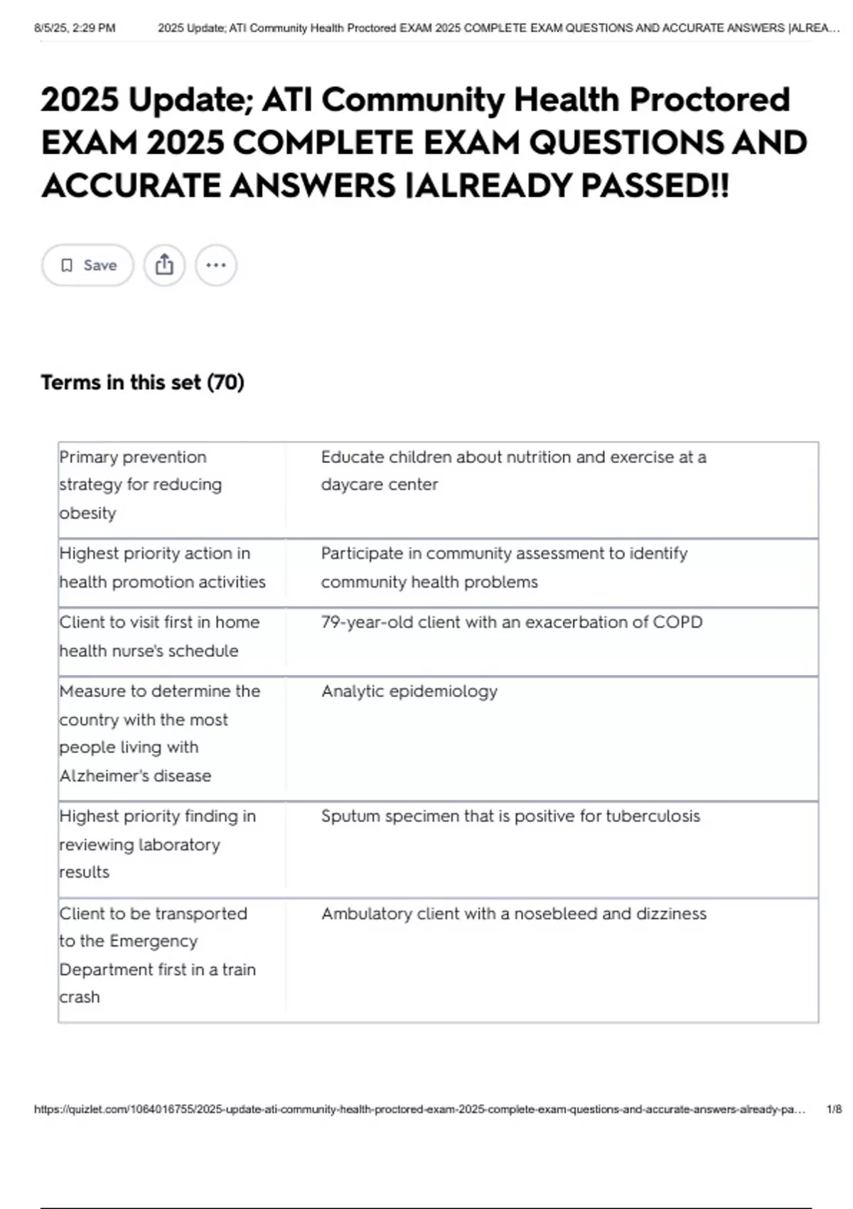 2025 Update; ATI Community Health Proctored EXAM 2025 COMPLETE EXAM ...