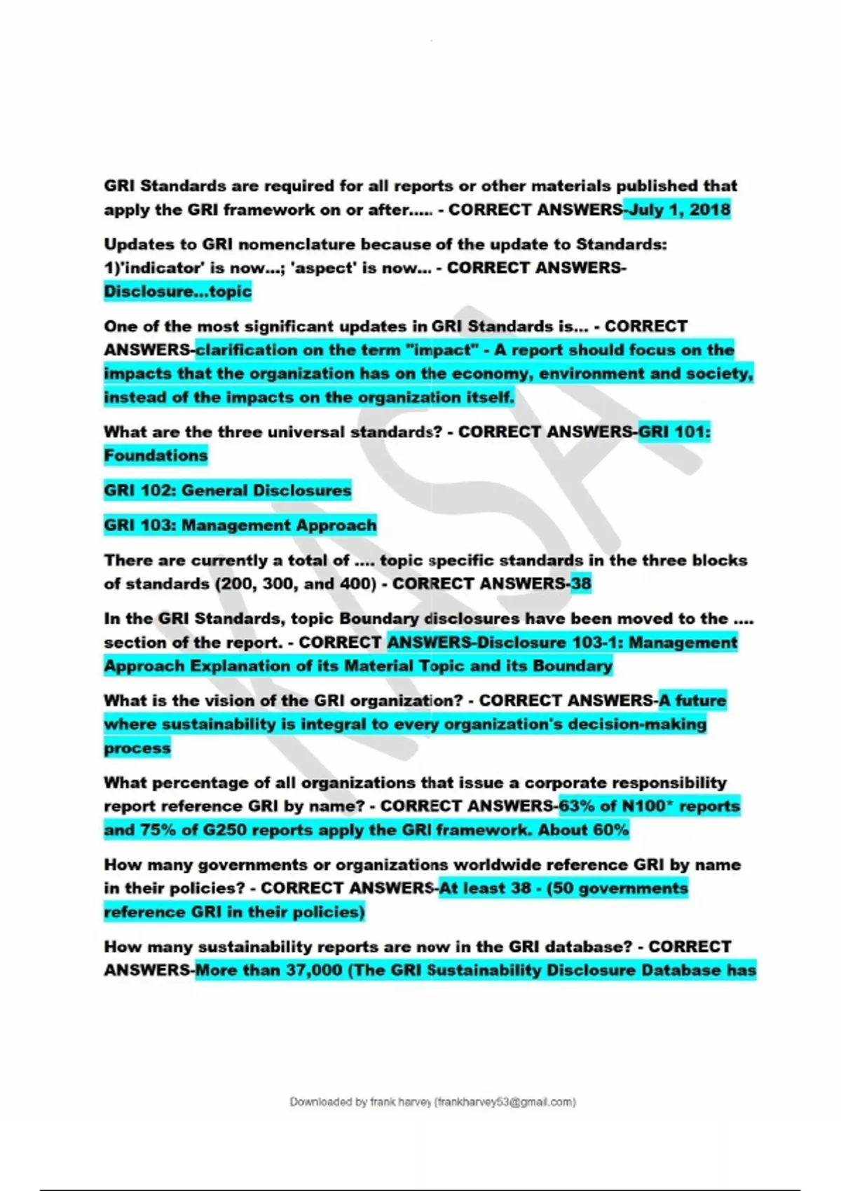 GRI 2023 Exam / Comprehensive Guide with Correct Answers / Score 100% ...